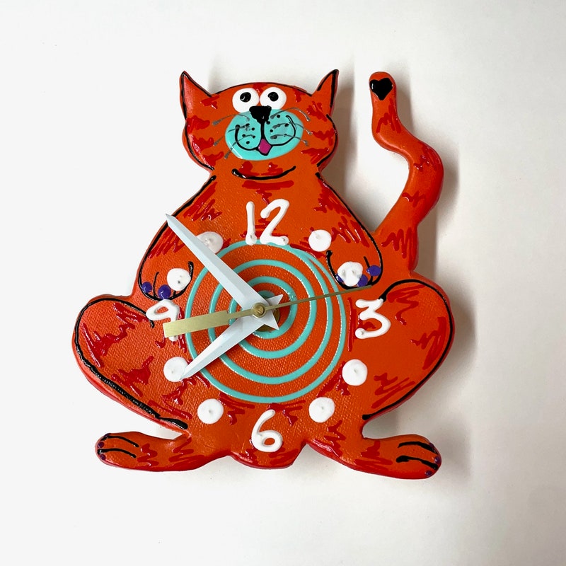 Cat Wall Clock - Etsy
