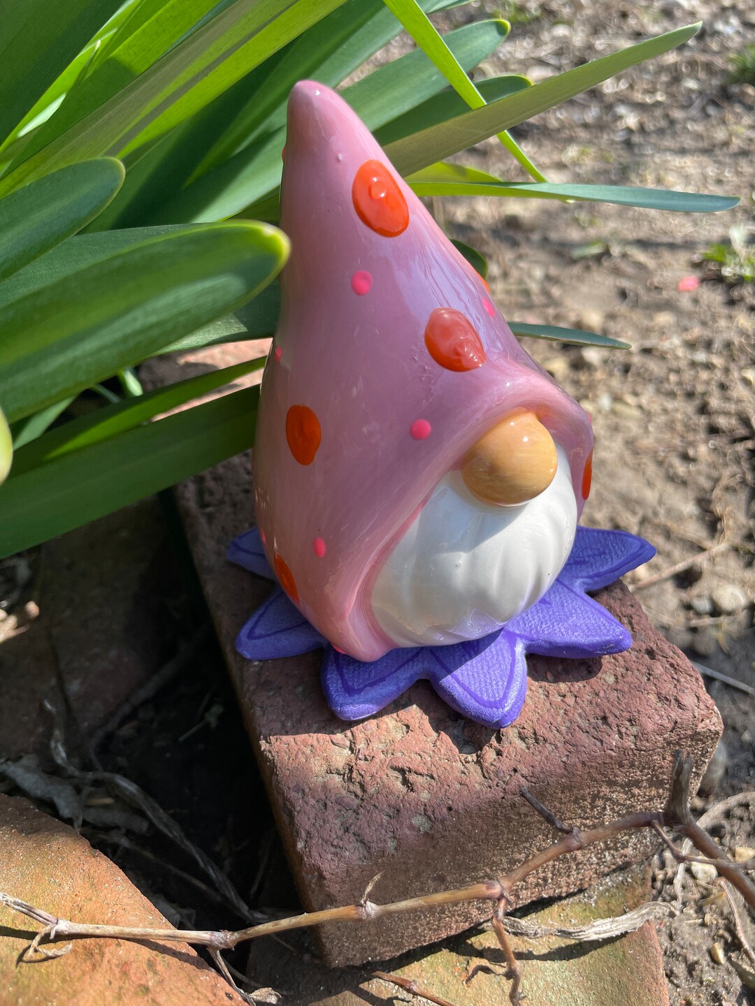 Garden Gnome Decor Yard Art Handmade Garden Gnome Fairy Outdoor Statue ...