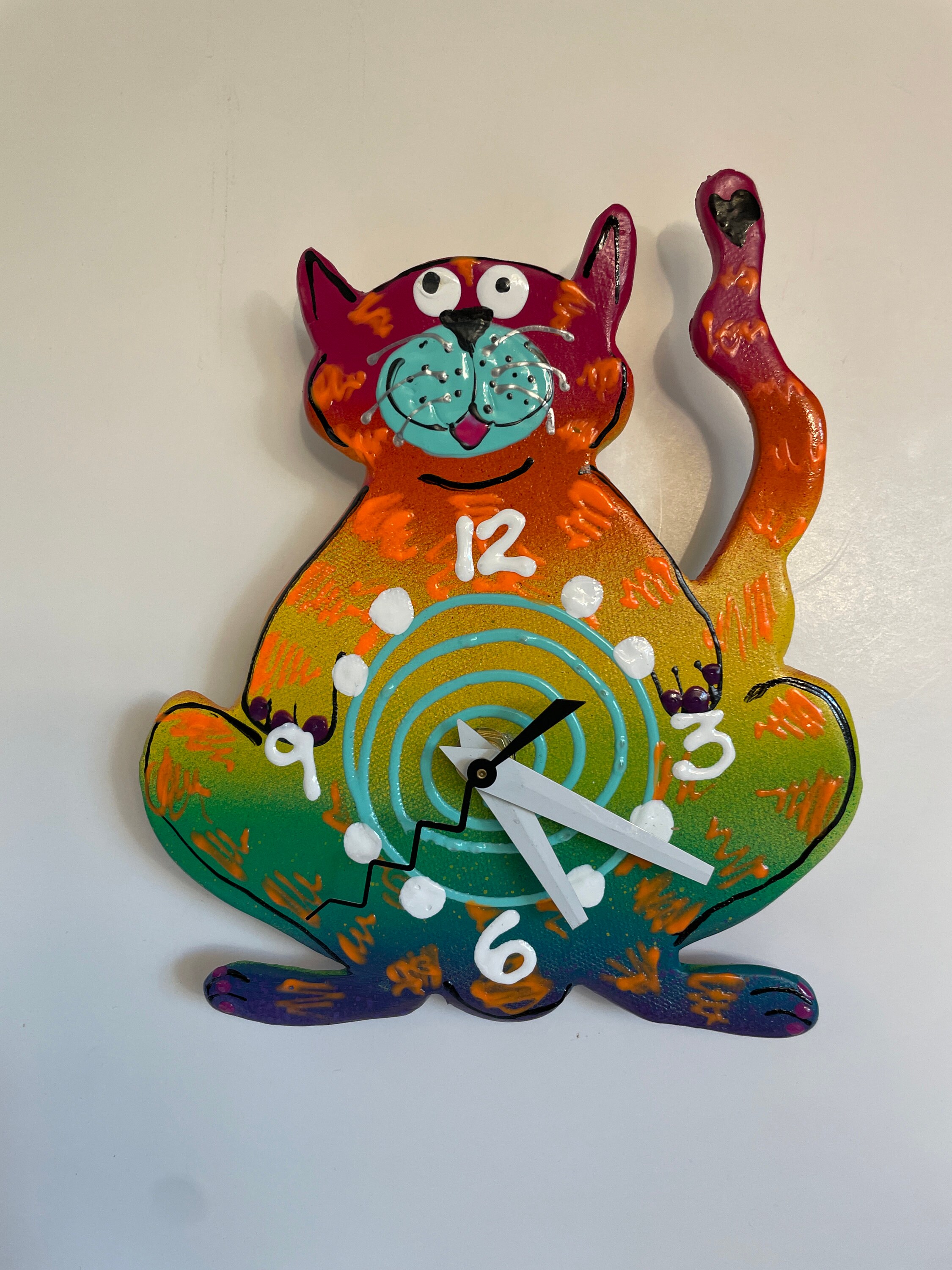 Kitty Clock,Cat Lover Gift,Cat Wall Clock,KIDS Clock,Kitty Cat Clock ...