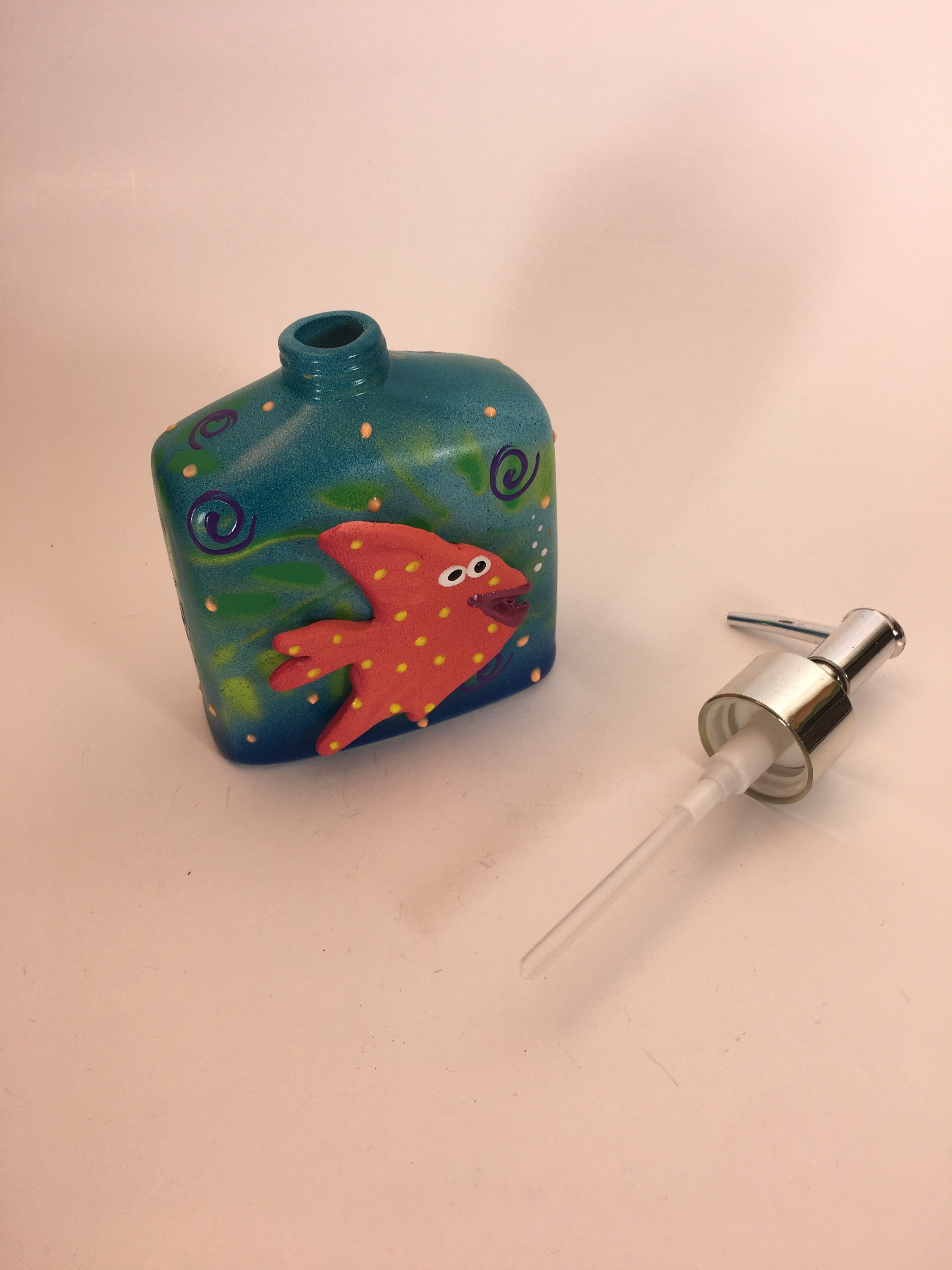 Ceramic Soap Dispenser, Beach Theme,Sea Life, Bathroom Decor,Ocean ...
