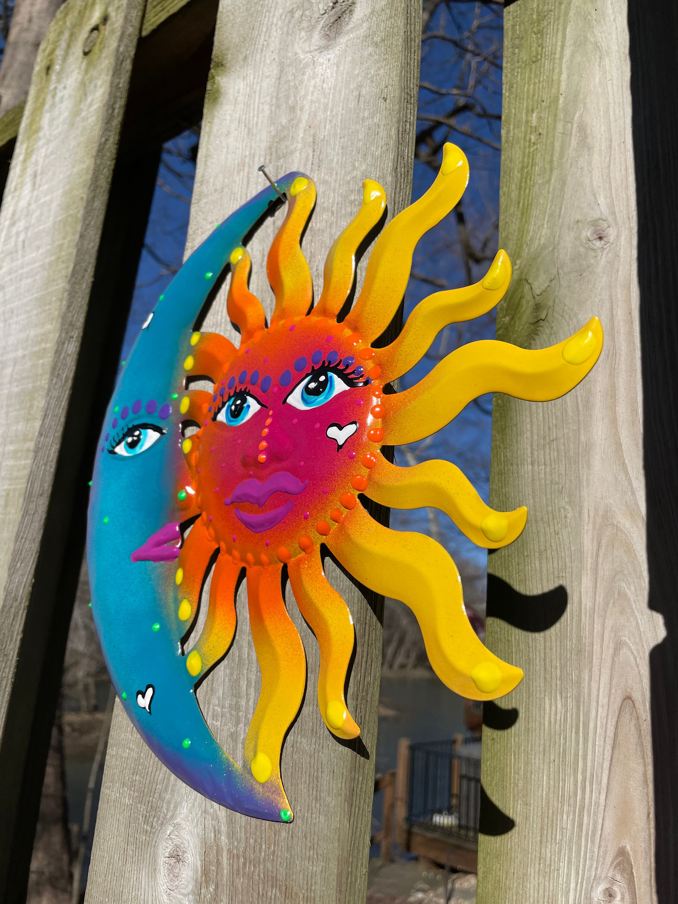 Sun Moon Wall Decor Art Fence Decor ,Pool Decor Sun Moon Wall Hanging ...