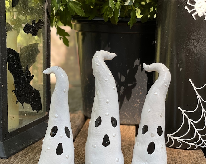 Clay Ghost Set of 3 Halloween Ghostsghosts Halloween Table - Etsy