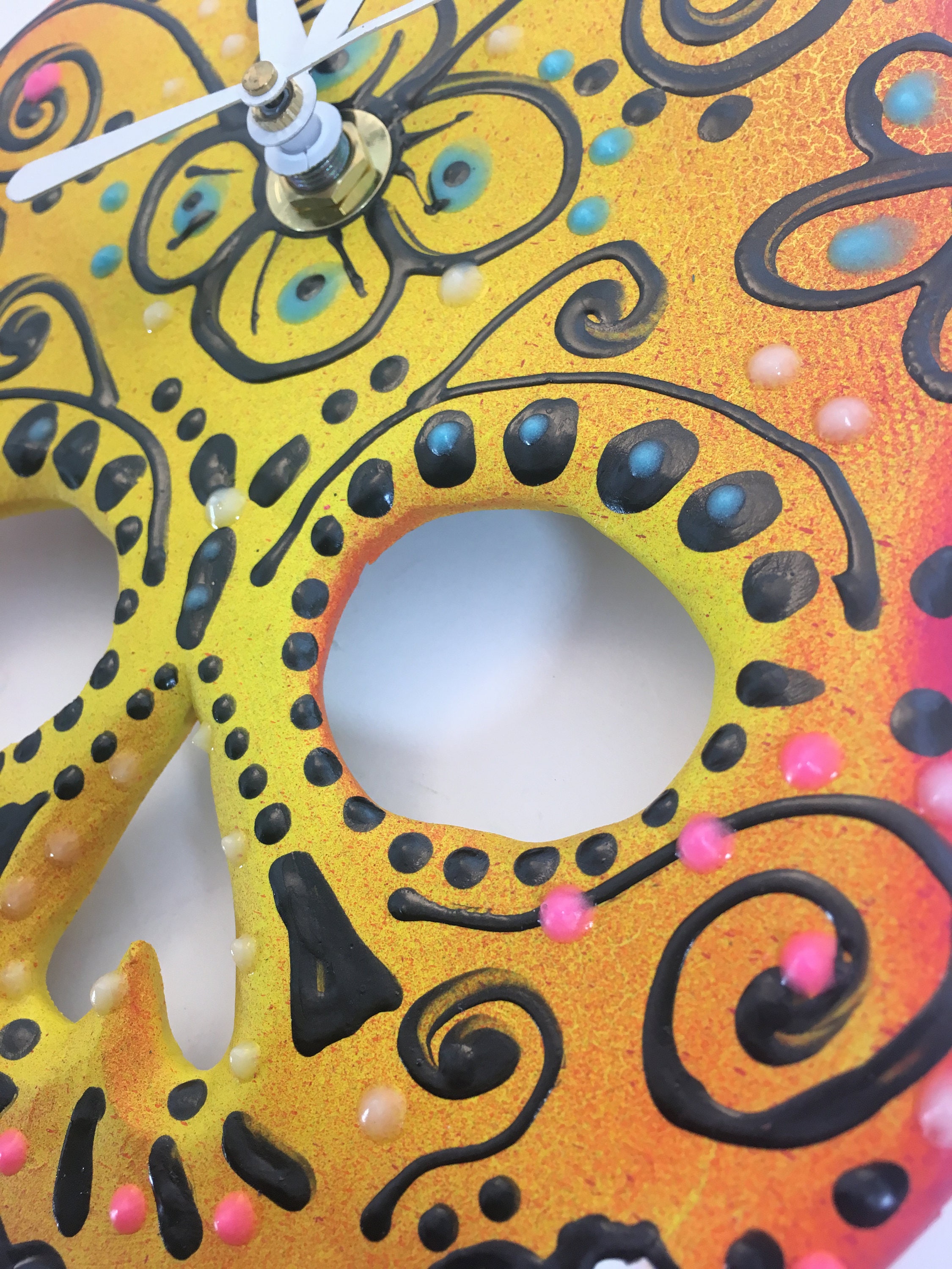 Sugar Skull Clock,Day of the Dead Skull Wall Clock, Sugar Skull,Unique ...