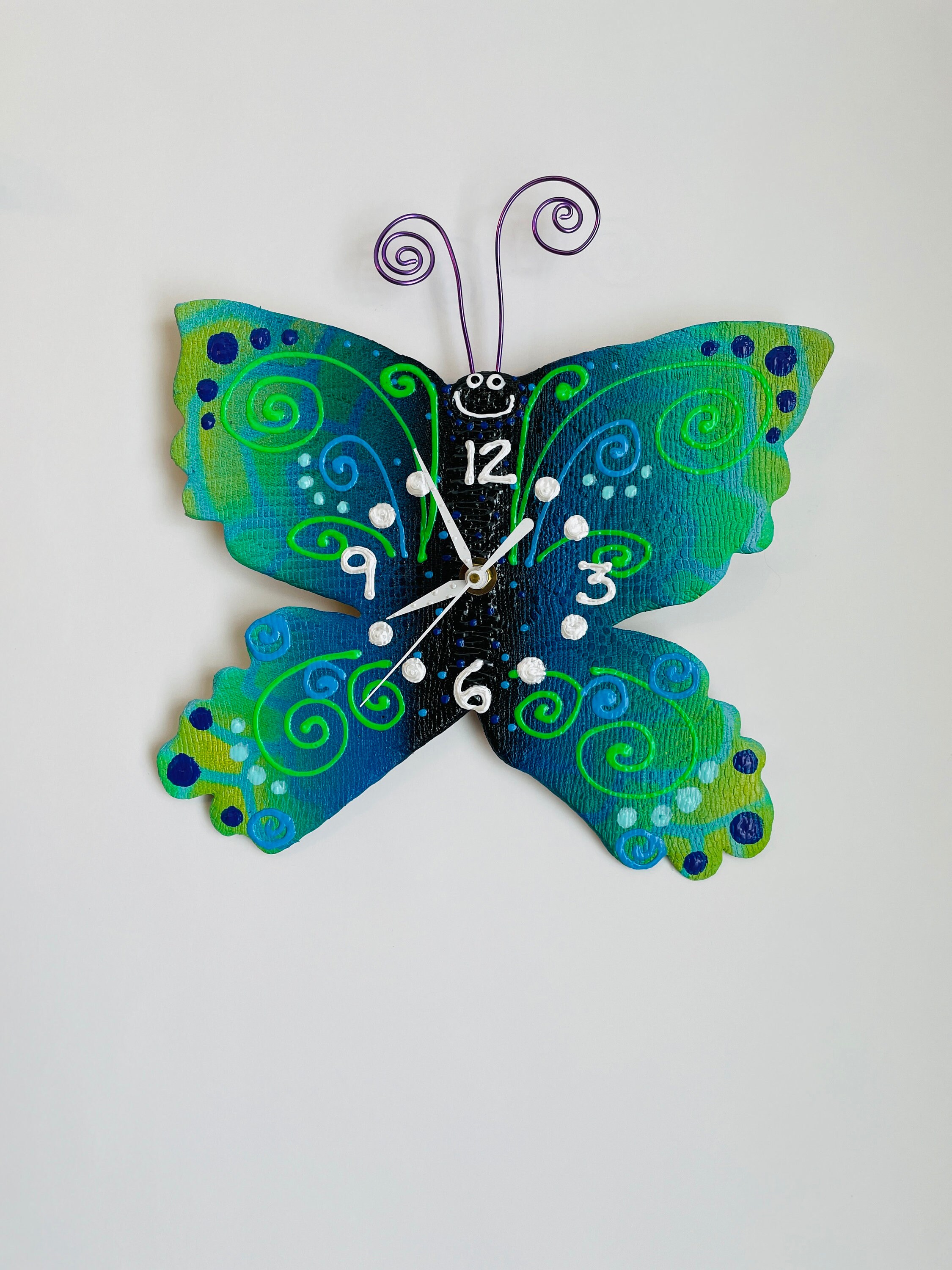Kids Clock Butterfly Clock Butterflies in the Garden Wall | Etsy