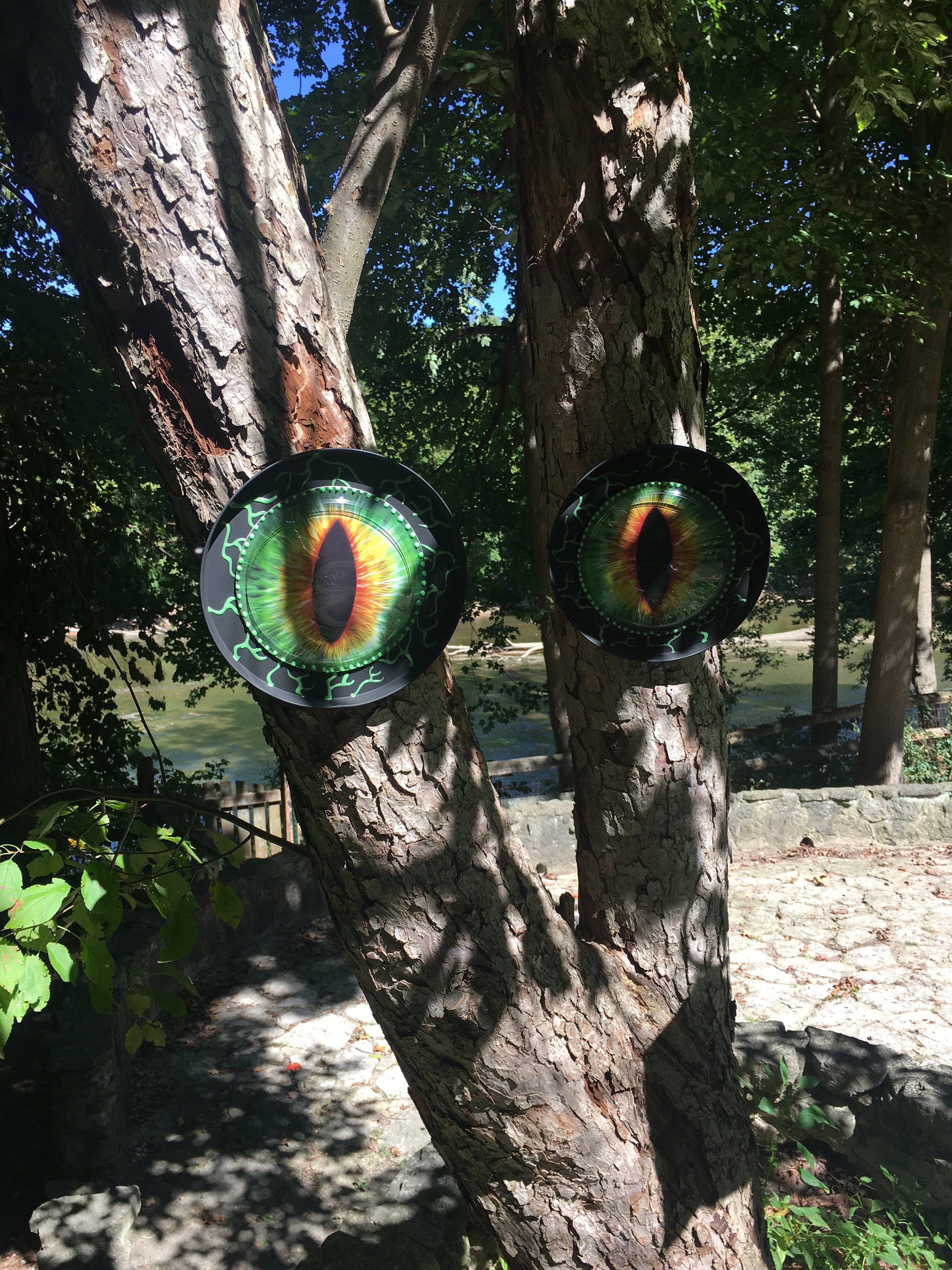 Giant 10 inch Dragon Eyes,Spooky Tree Eyes,Halloween Decoration Glow in ...