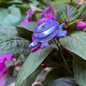 Purple Sea Turtle Garden Stake Mini Glass Turtle Garden Stake Potted ...
