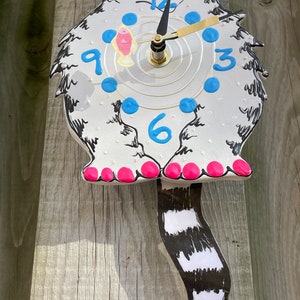 Cat Pendulum Wall Clock With Swinging Tail Cat Lover Gift KITTY-CAT ...