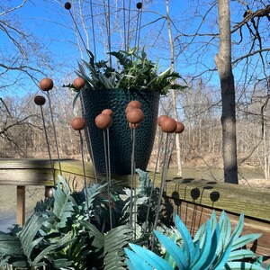 7 Pcs Ball Flowers Unique Garden Sculpture Ceramic Balls Garden Decor ...