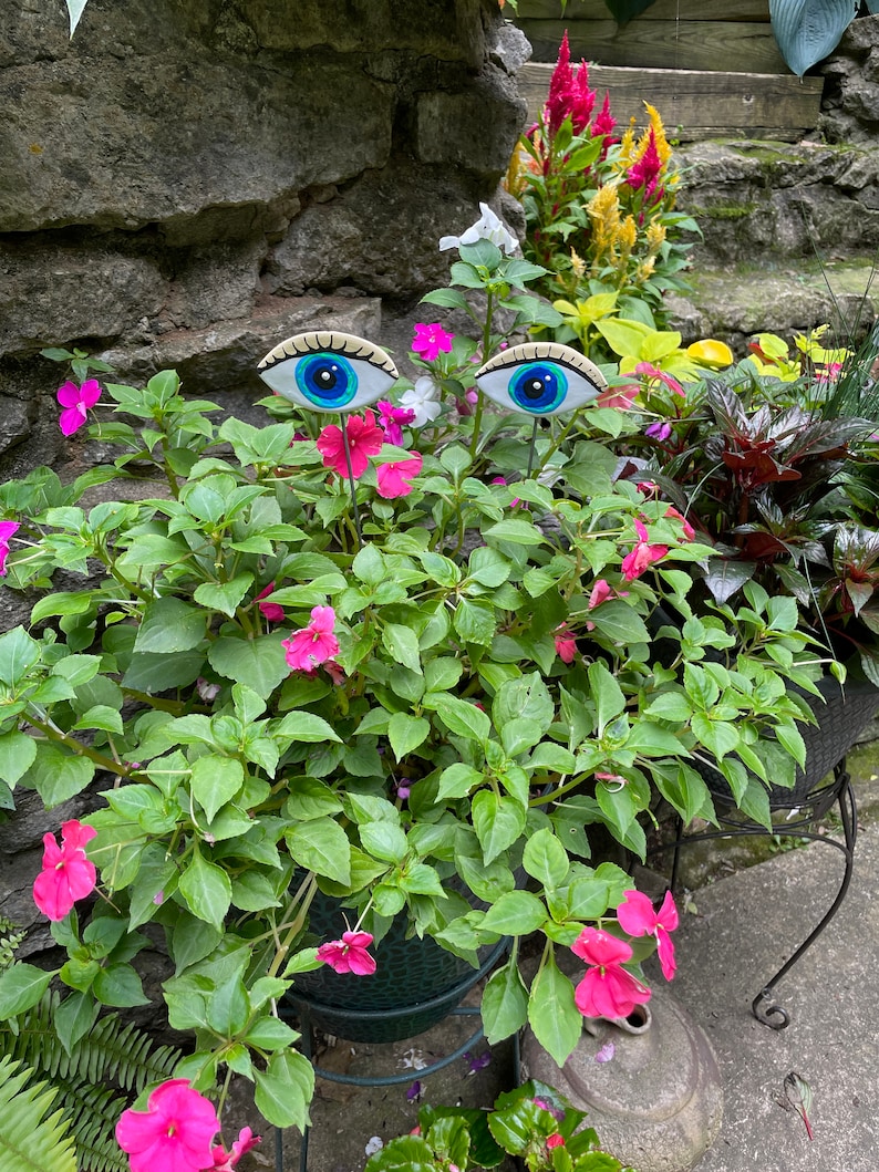 Eye Art Sculpture Garden Stake Eye Doctor Gift Potted Plant Fall Home ...