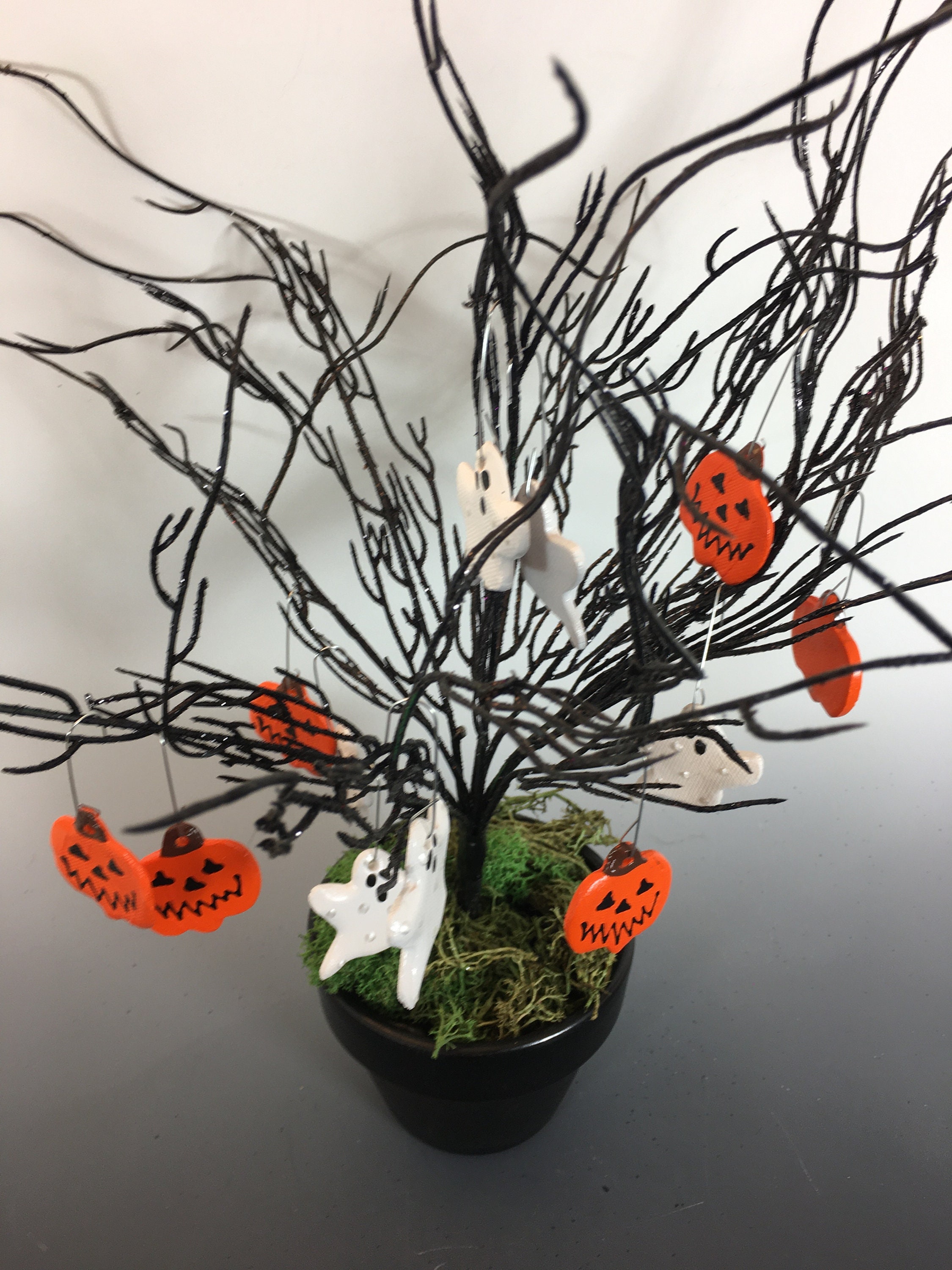 Set of 12 Halloween Ornaments 6 Ghost 6 Pumpkins Spooky Home Decor ...