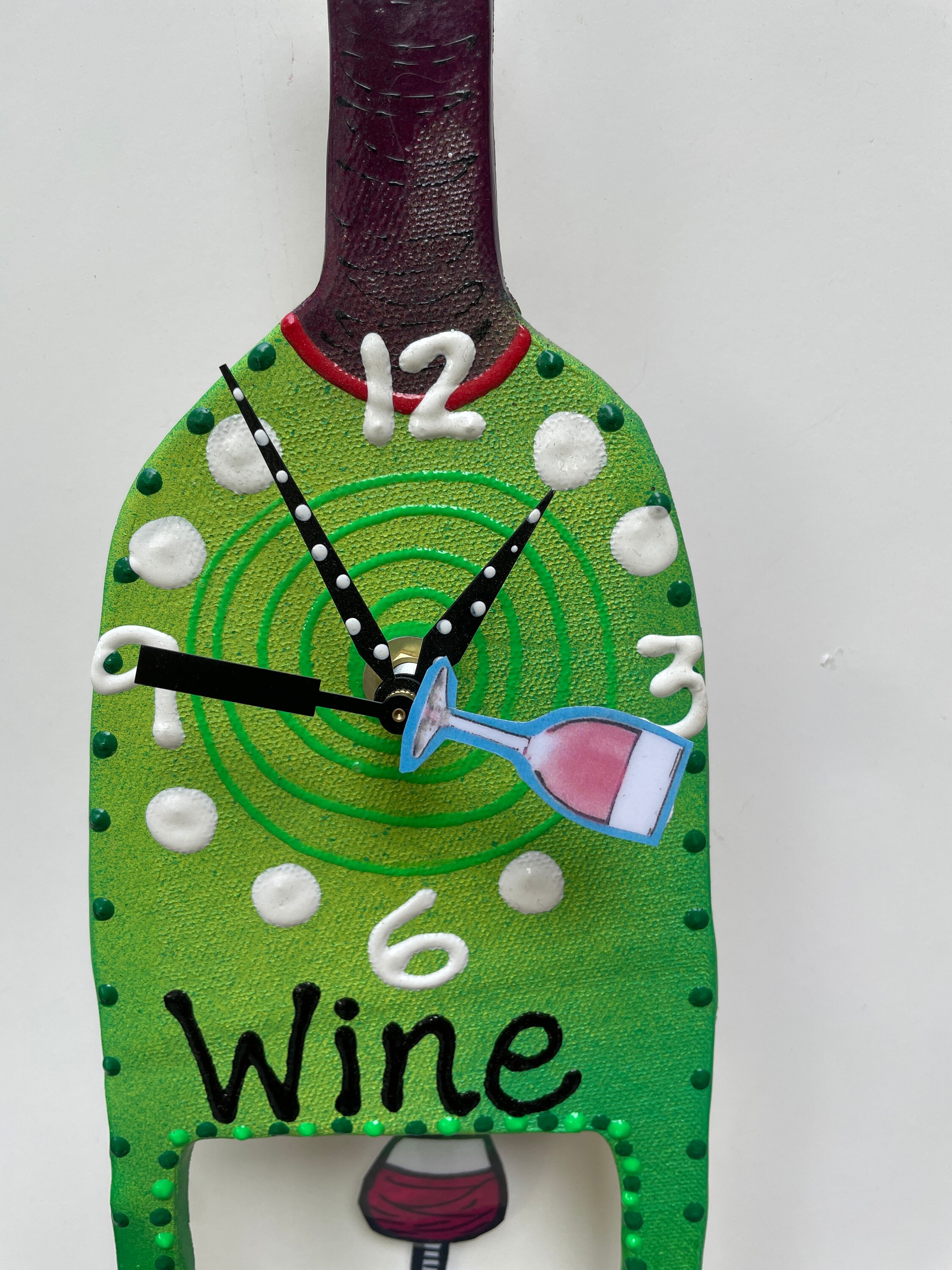Wine Bottle Wall Clock with Pendulum,Wine Time Clock,Wine Bottle Clock ...