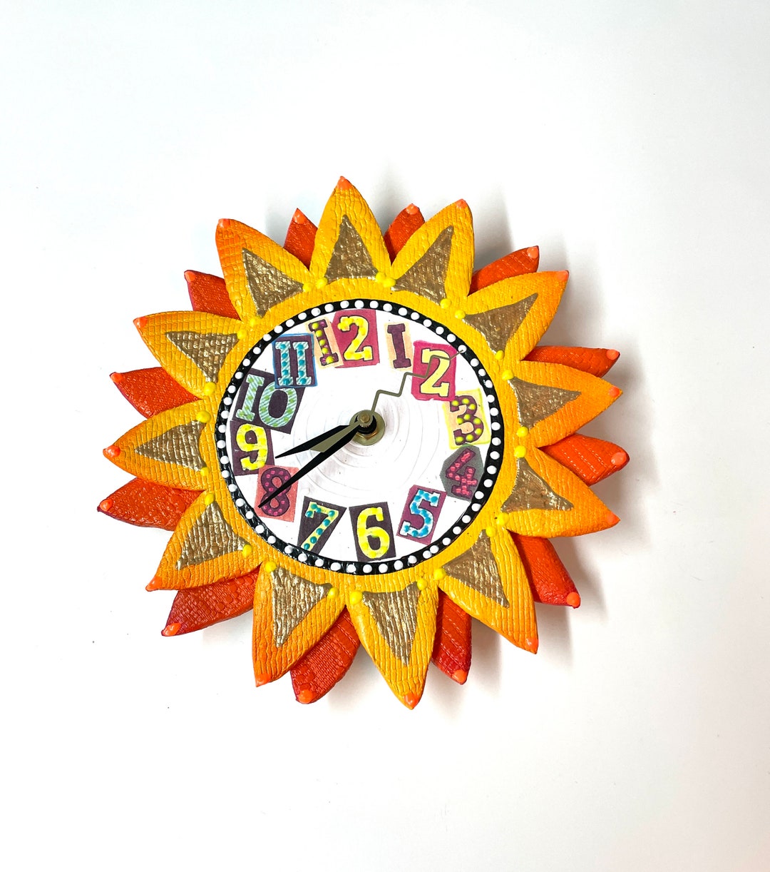 Here Comes the Sun Clock, Wall Clock Whimsical Sunshine Clock,sun Clock ...