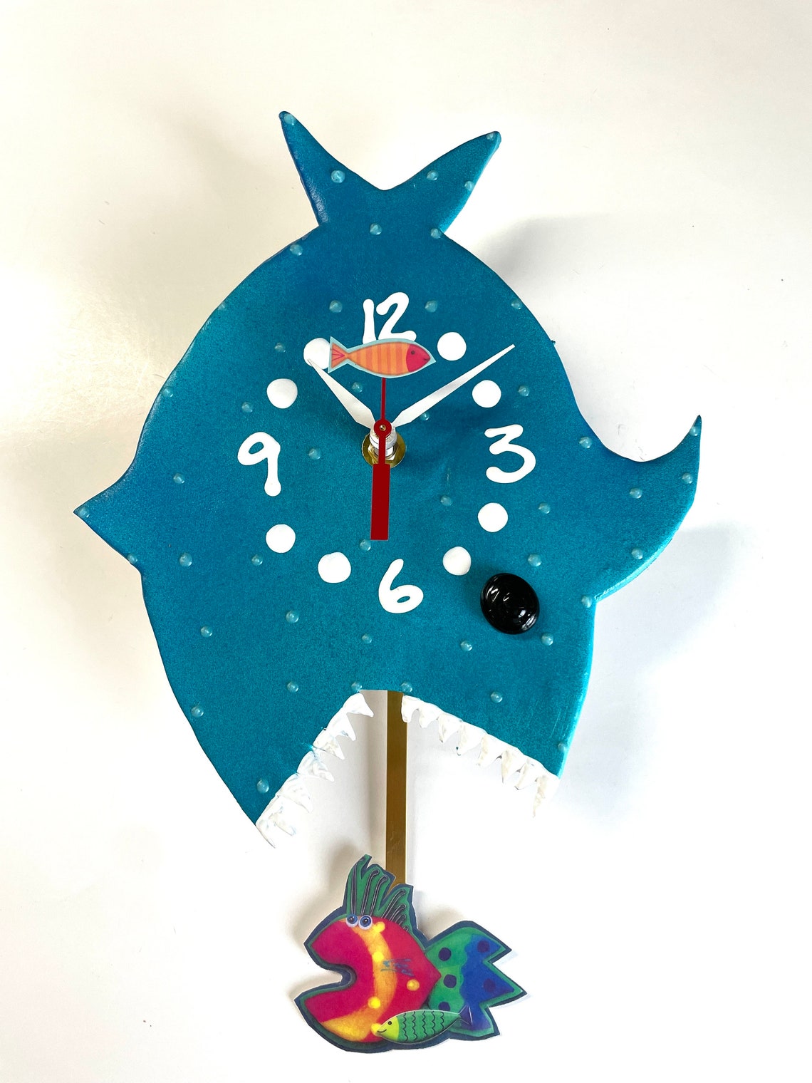 Shark Wall Clock With Pendulum Beach House Decor Florida - Etsy
