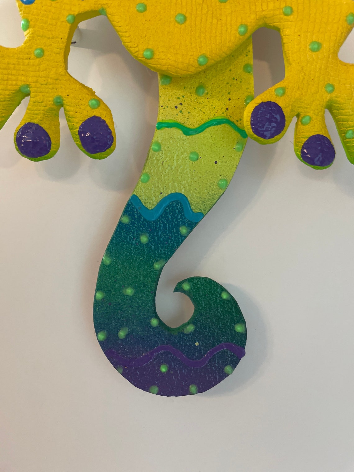 Whimsical Gecko Wall Clock With Pendulum Ceramic Lizard - Etsy