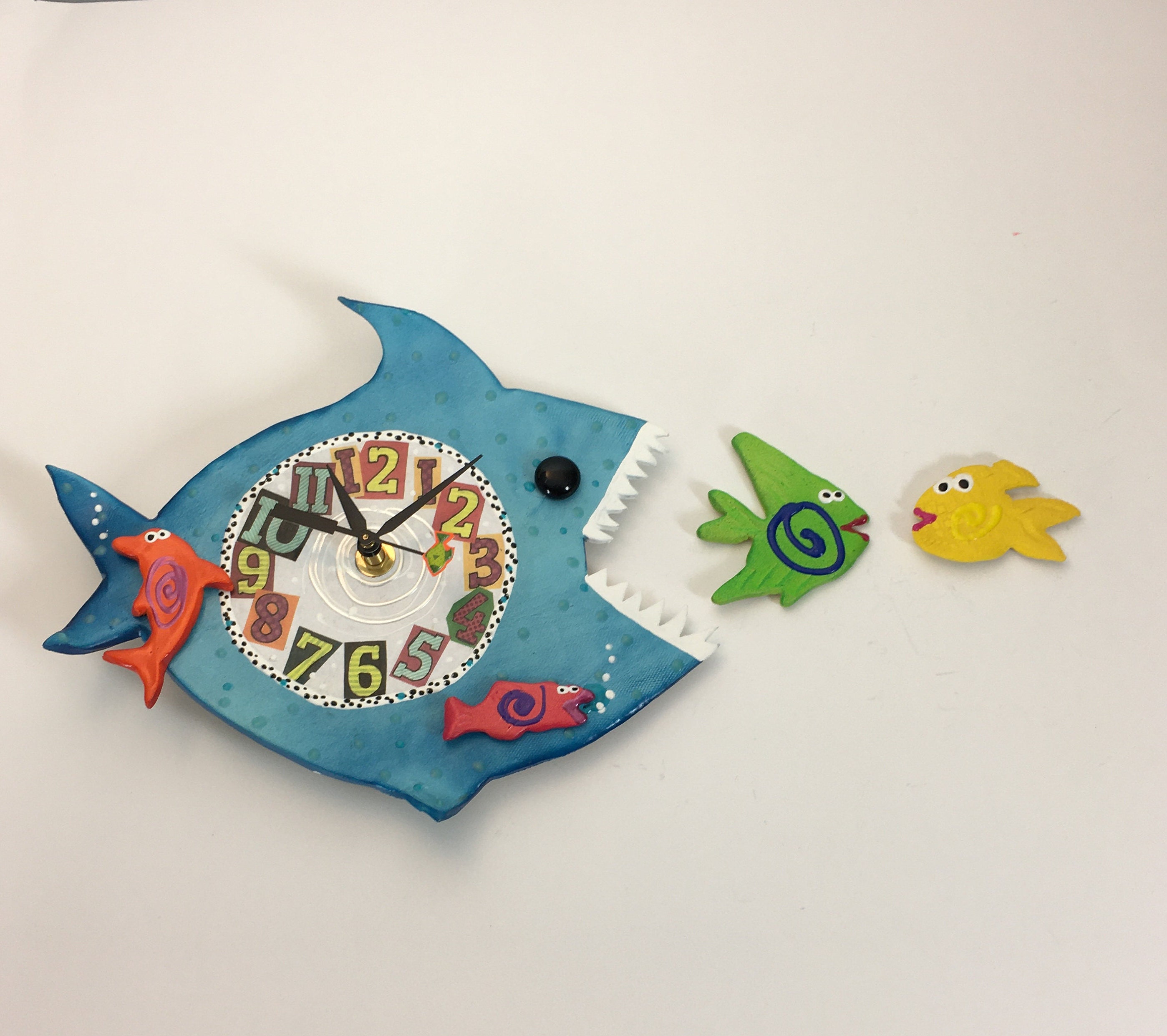 Kids Clock, Shark Clock,Shark Decor Beach Art Shark Wall Art Great ...