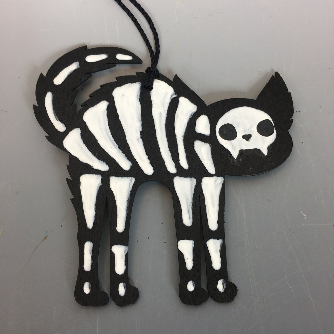 Skeleton Cat Ornaments ,spooky Home Decor, Halloween Ornaments ...