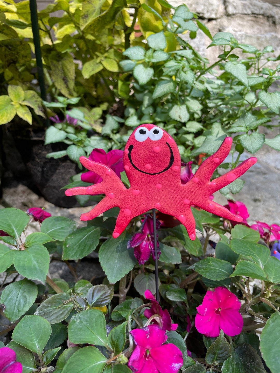 Pink Octopus Garden Stake, Garden Decor,octopus Potted Plants,gift for ...