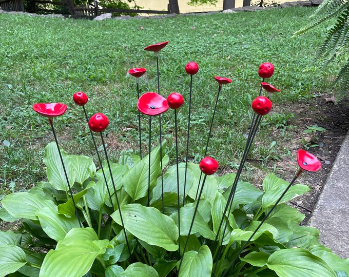 Unique Whimsical Garden Sculpture 14pcs/ Ceramic Floral Art | Etsy