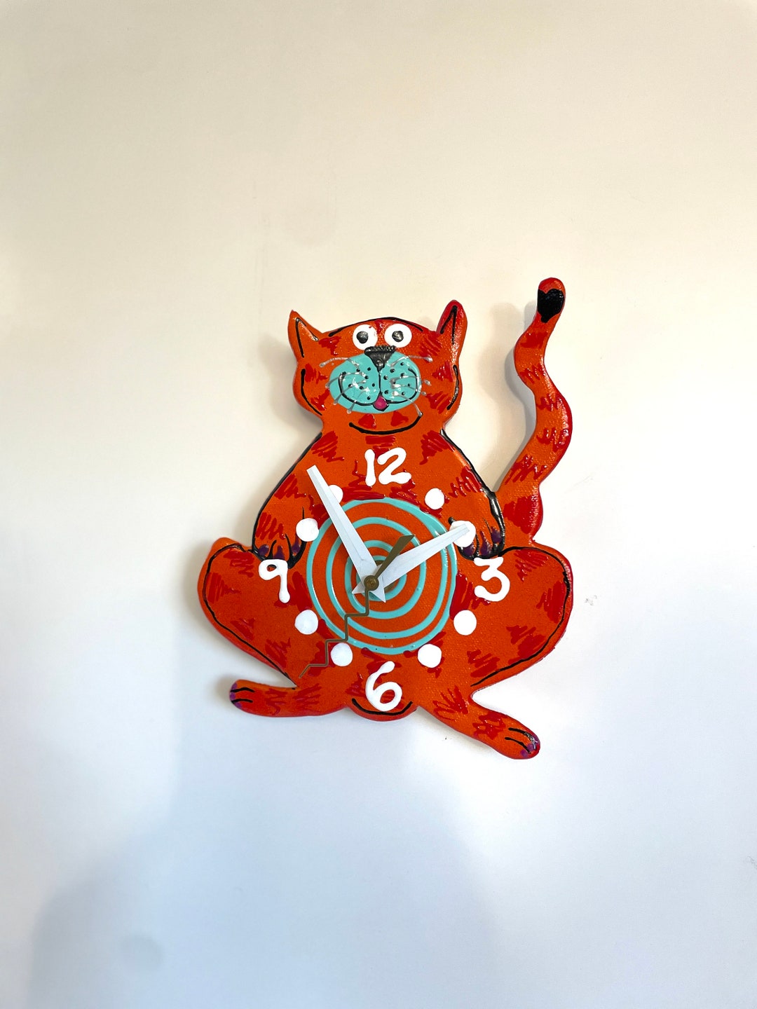 Kitty Clockcat Lover Giftcat Wall Clockkids Clockkit Cat - Etsy