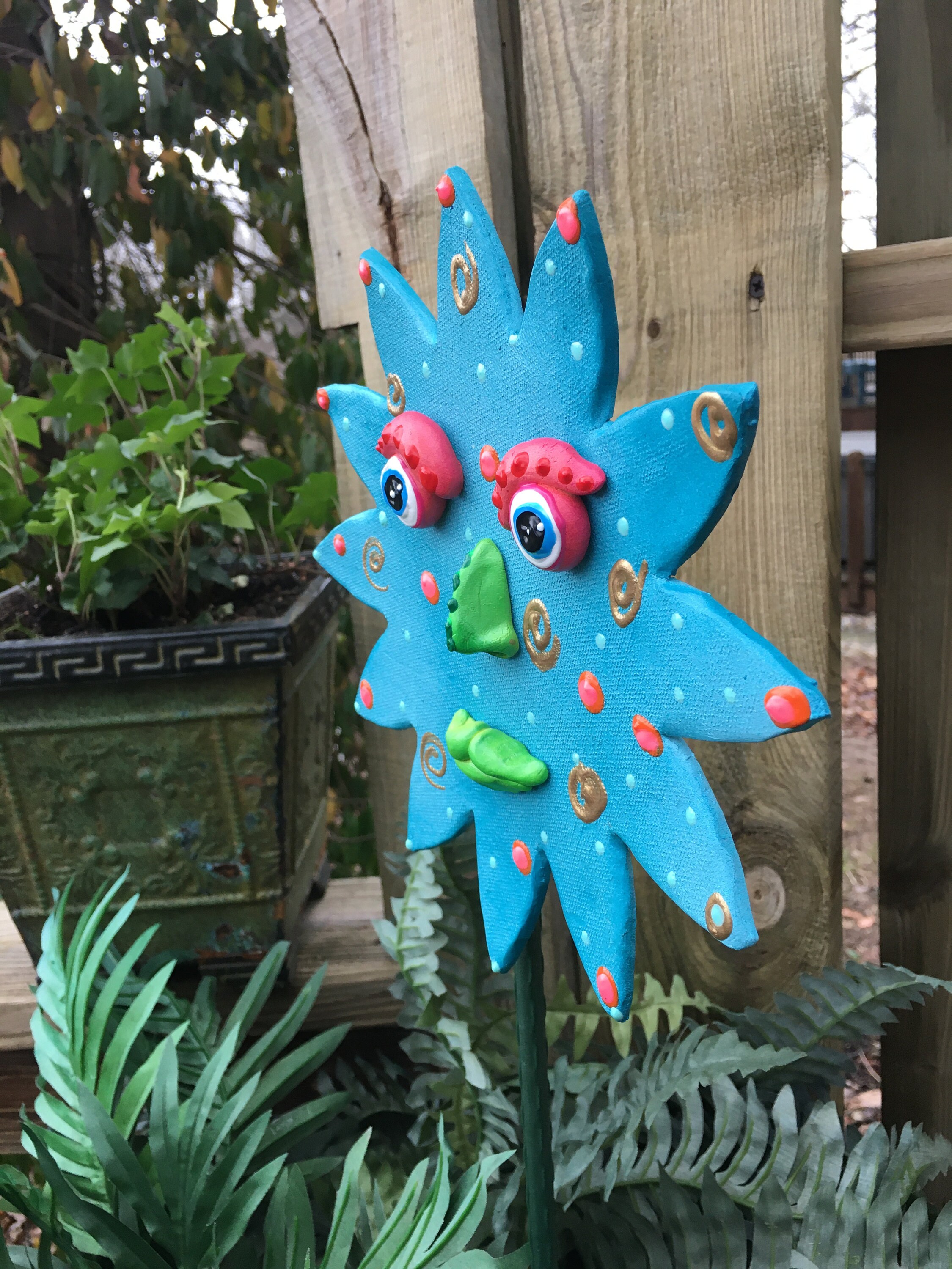 Unique Face Garden Stake Sculpture,Garden Stakes,Lawn decoration ...