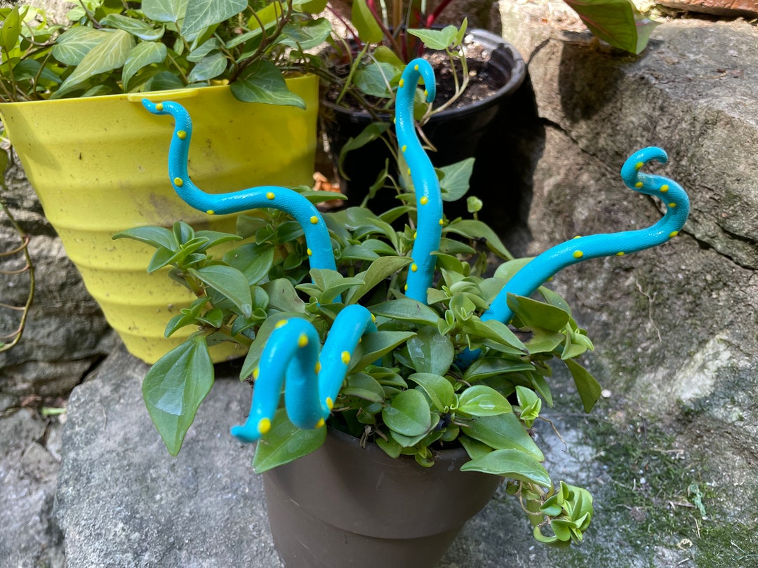 Tentacle Plant Art Teal Blue Octopus Tentacle Stakes Octopus Decor ...