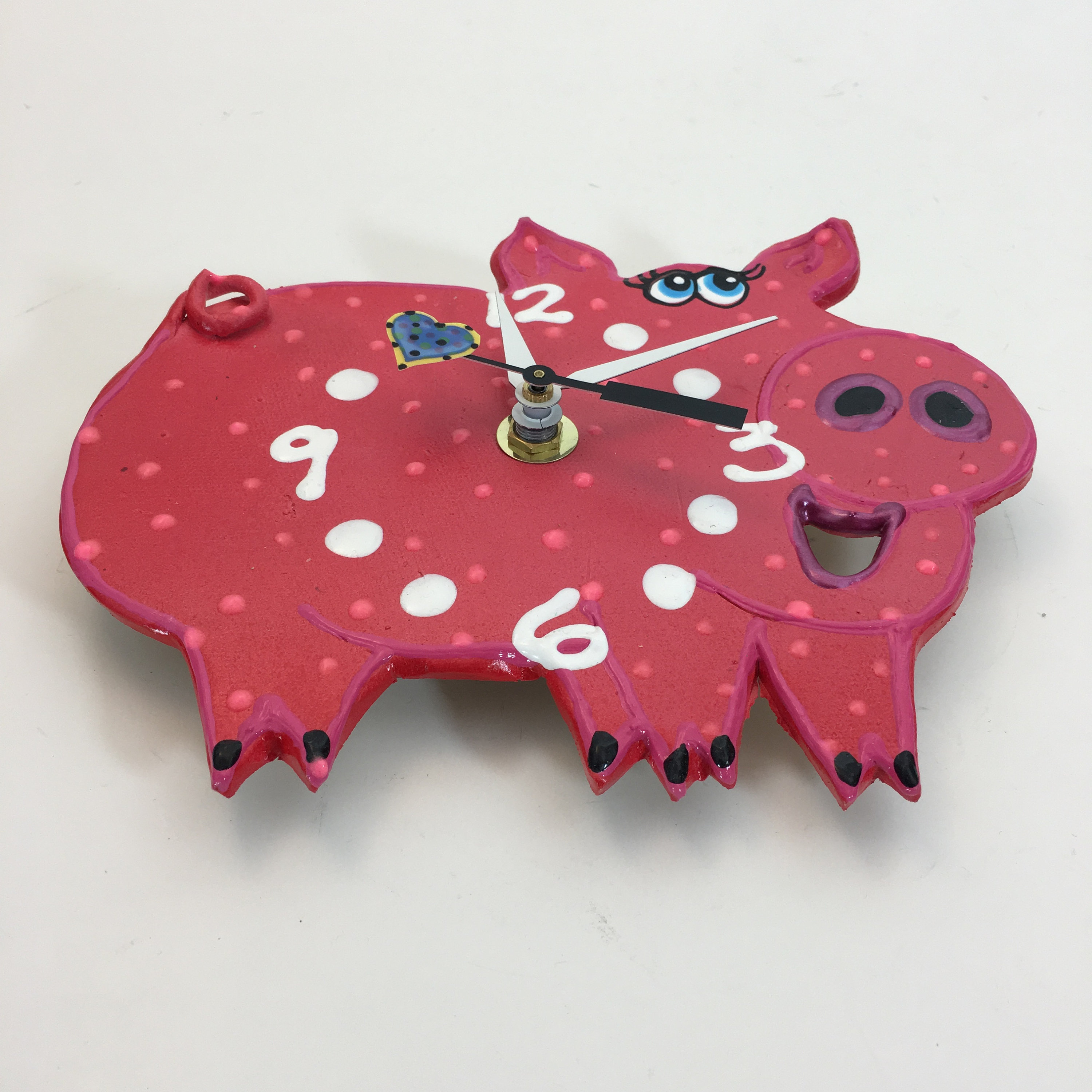 Kids Wall Clock,Unique Clock,Handmade clock, PIG Clock, Unique wall ...