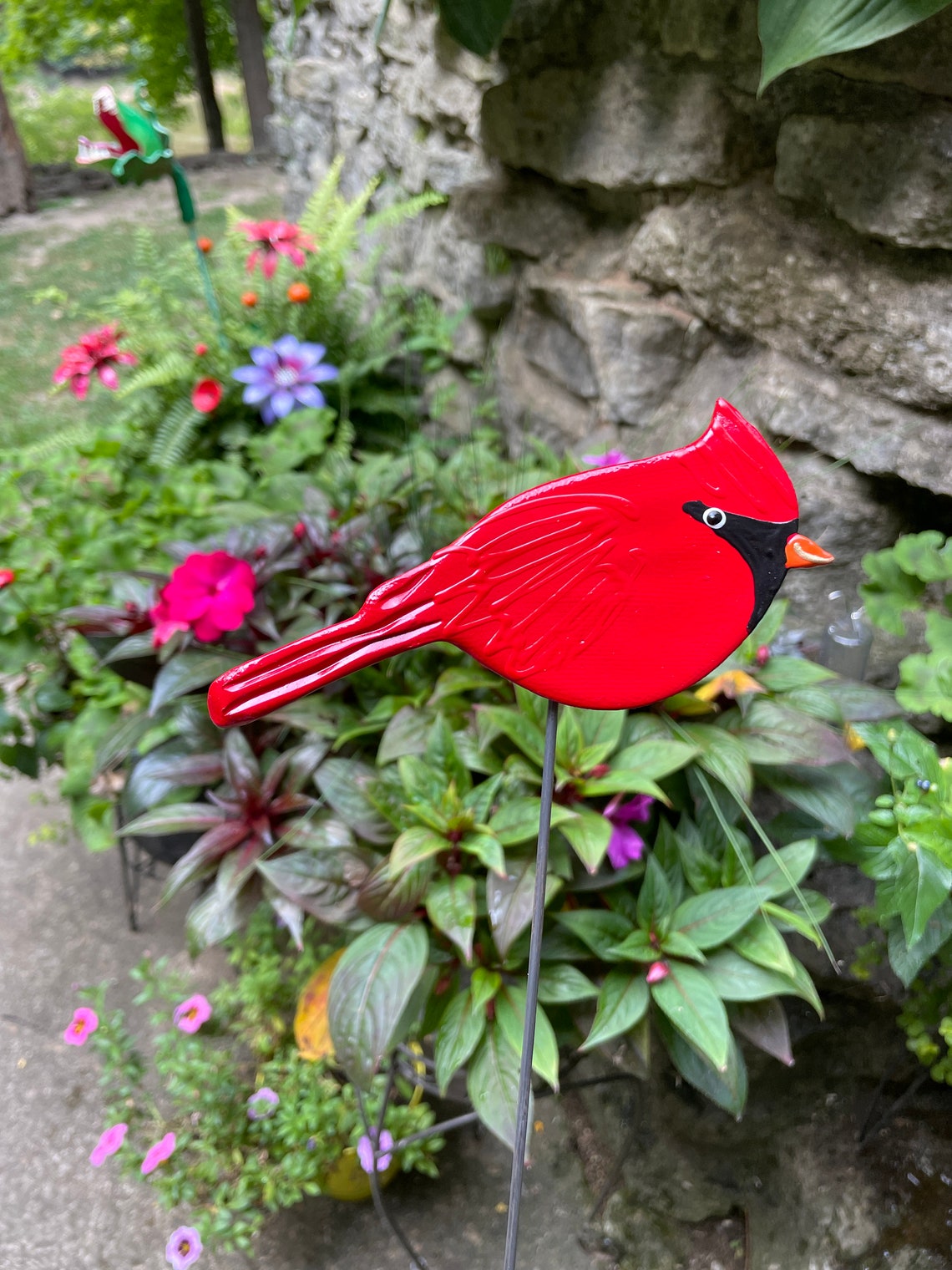Red Cardinal Garden Yard Birdred Birds Garden Decorcardinal - Etsy