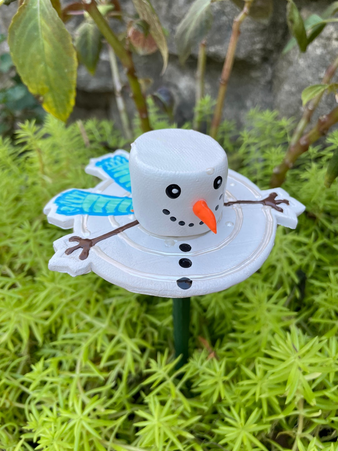 Melting Snowman Garden Stake Plant Decoration Holiday Gift Decor ...