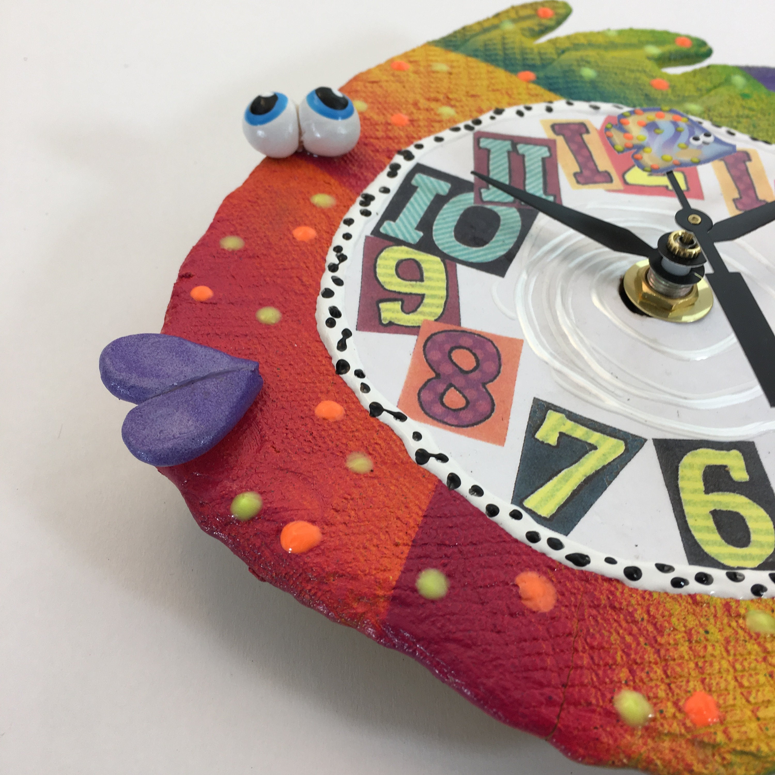 Kids Wall Clock ,Nursery Wall Clock,Ocean, Under the sea,Aquarium ,Clay ...