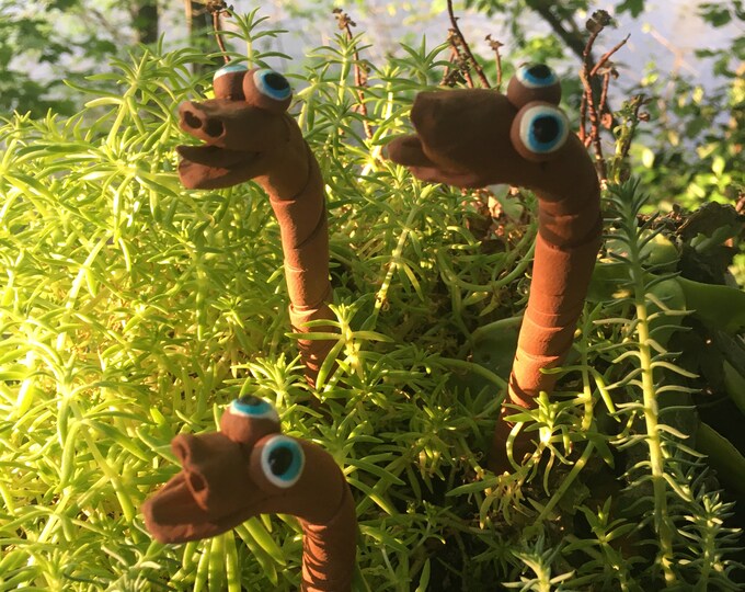 3 Ceramic Worms for Your Garden or Planters8'' Garden | Etsy