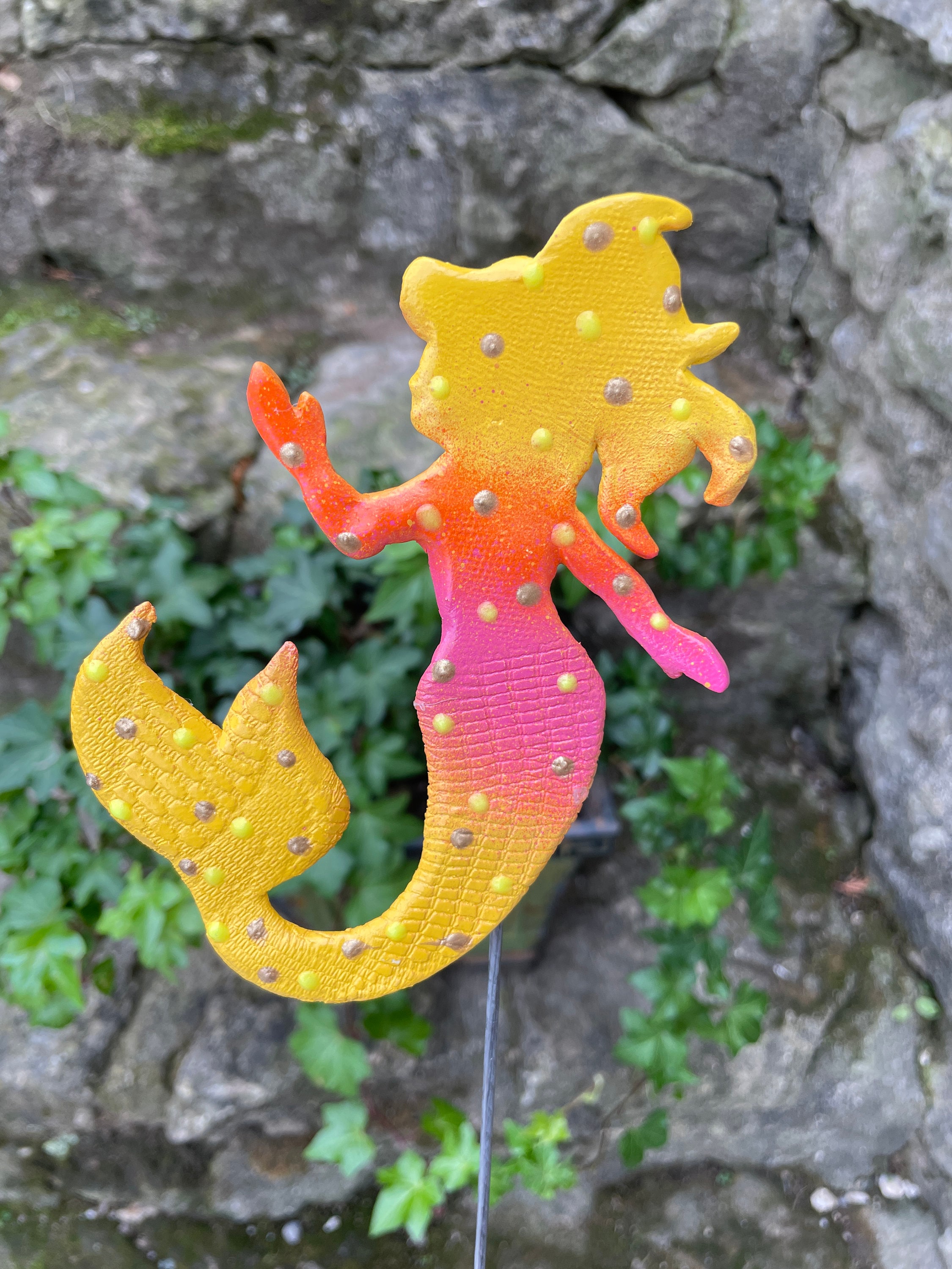 Mermaid Garden Stake, Planter Picks Potted Plant Friends Plant Stake ...