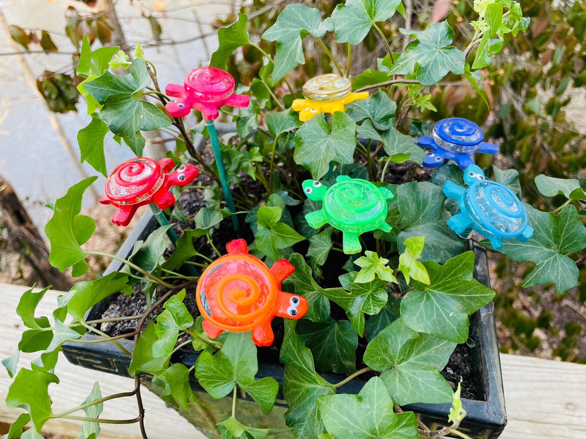 Sea Turtle Garden Stakes, 7 Sea Turtle Garden Stakes,Potted plants ...