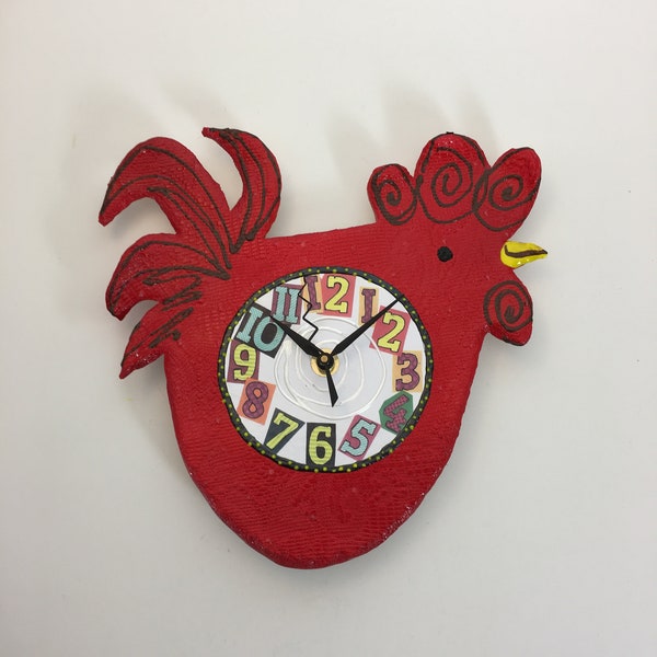 Red Kitchen Clock - Etsy