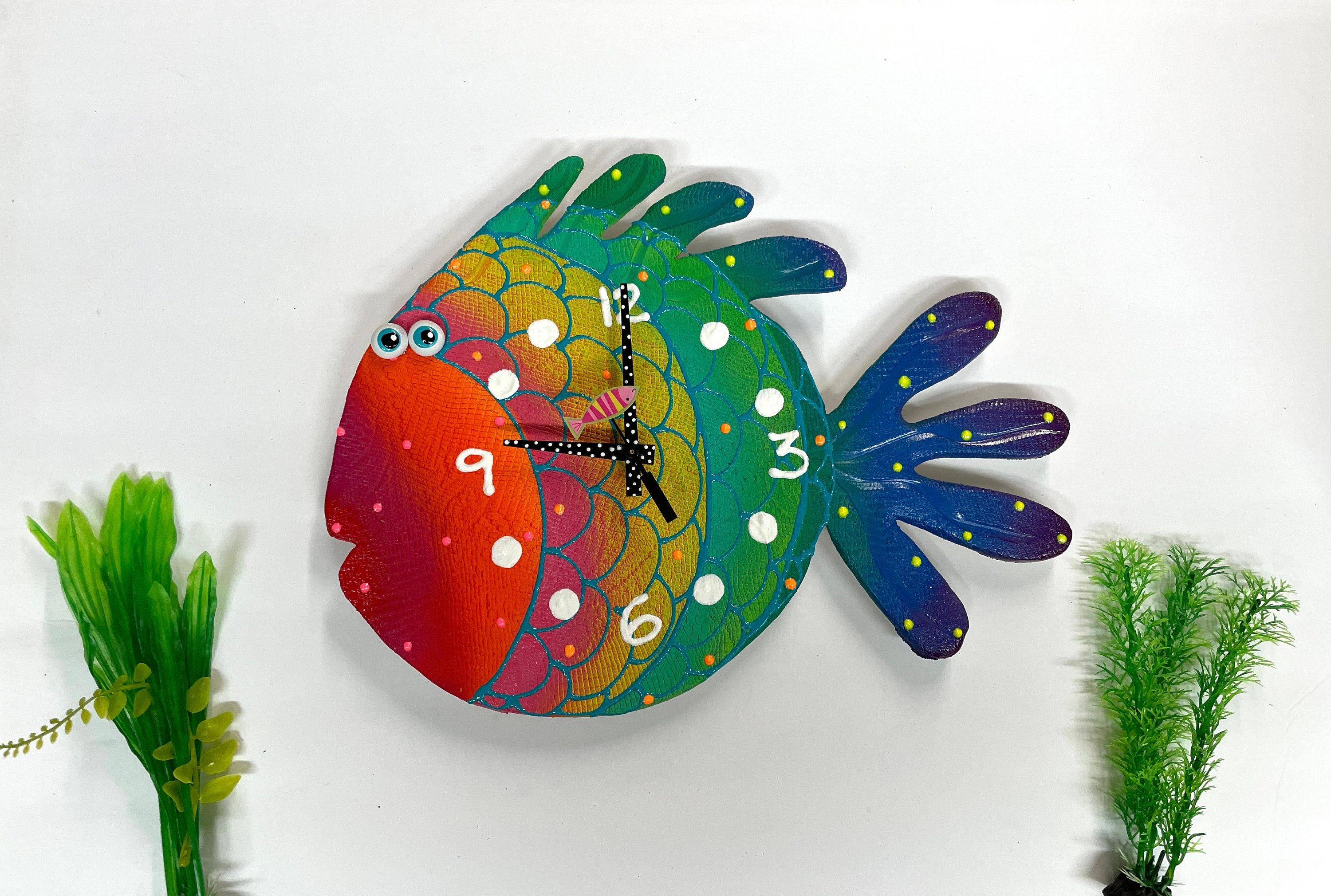 Fish Clock, Blowfish Clock, Unique wall Clock,Under the Sea, Ocean ...