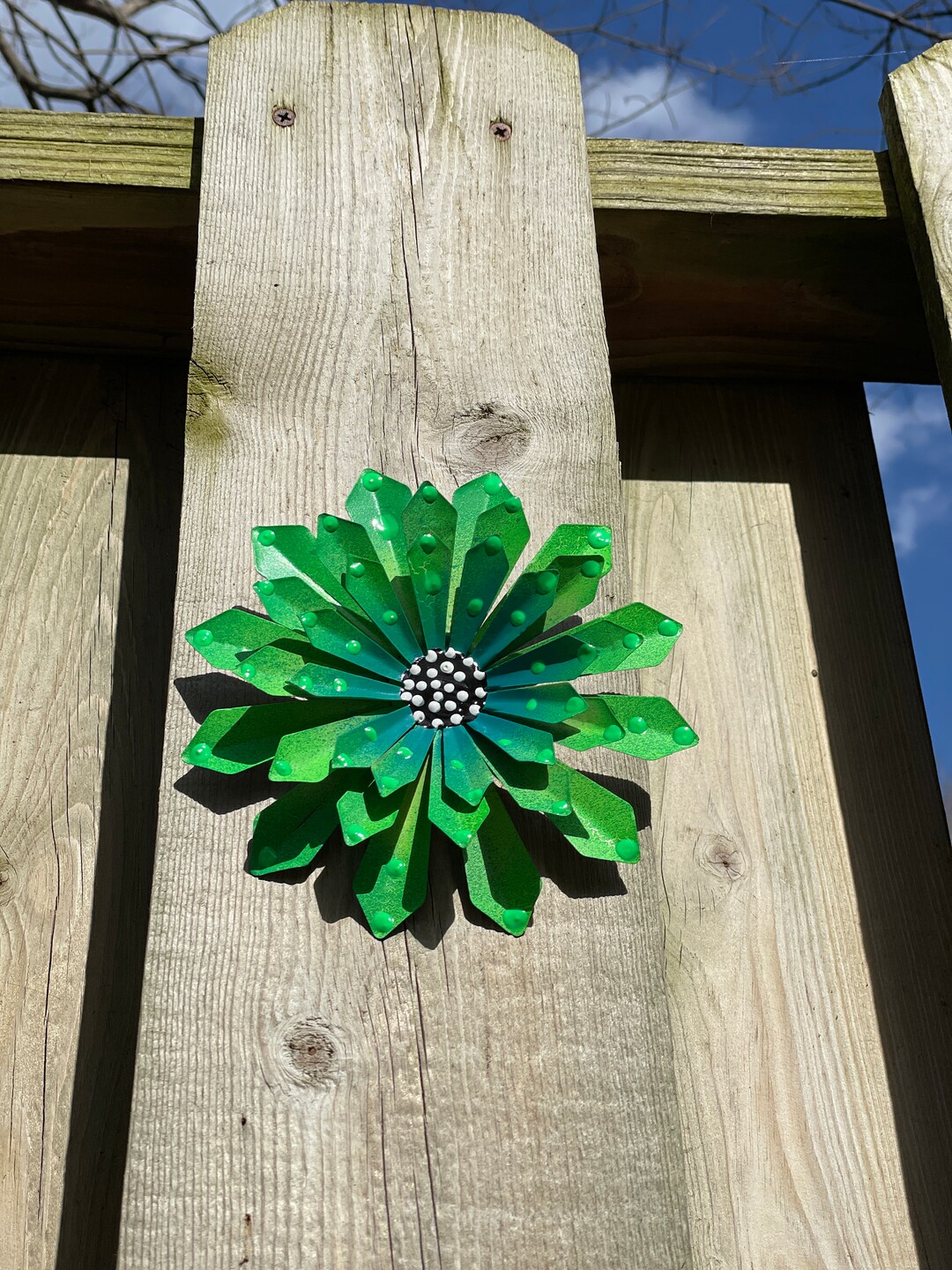 Metal Flower,green Fence Flower,fence Decoration,patio Decor-yard Art ...