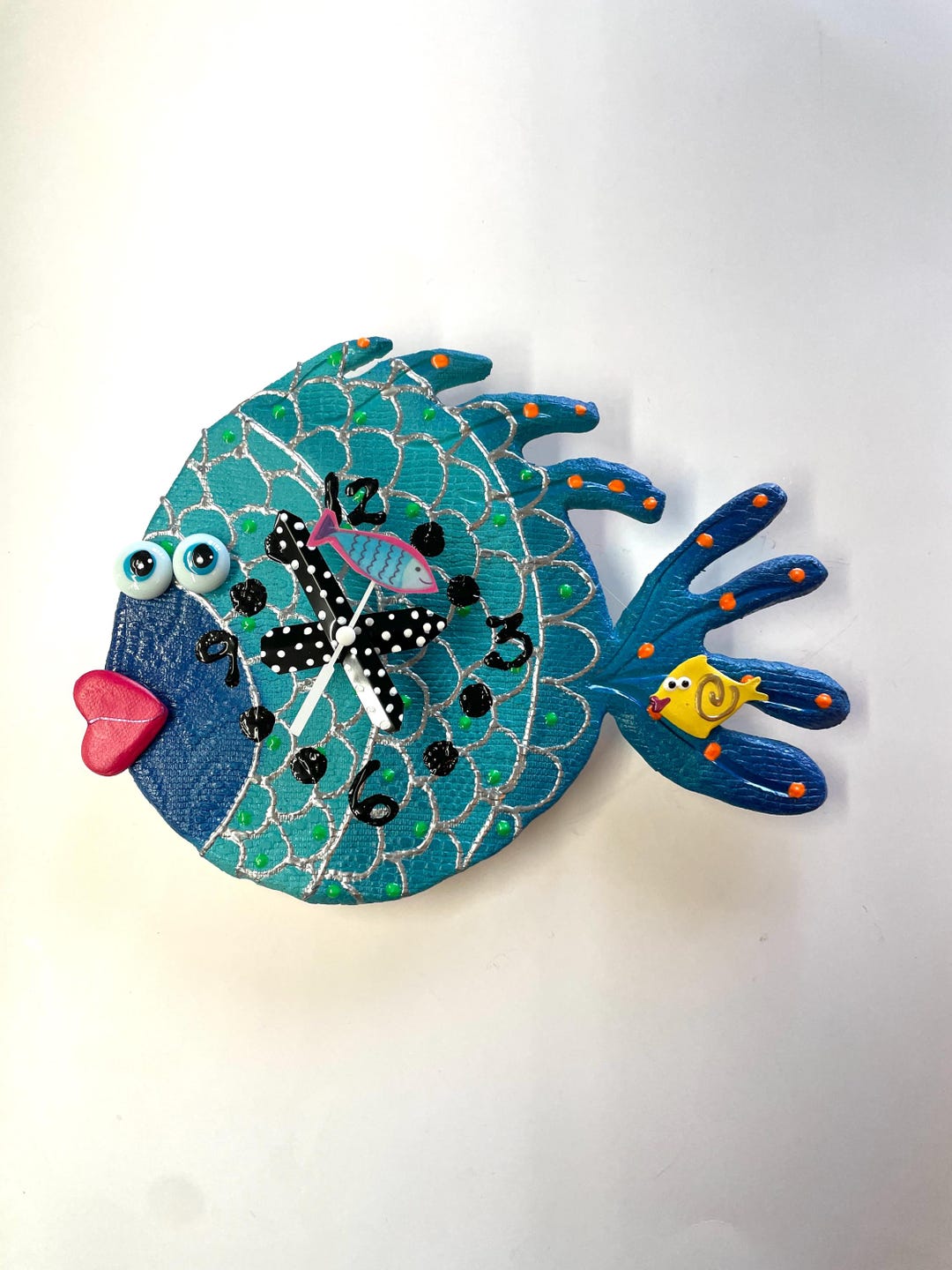 Blue Blowfish Wall Clock ,nursery Wall Clock,ocean, Under the Sea ...