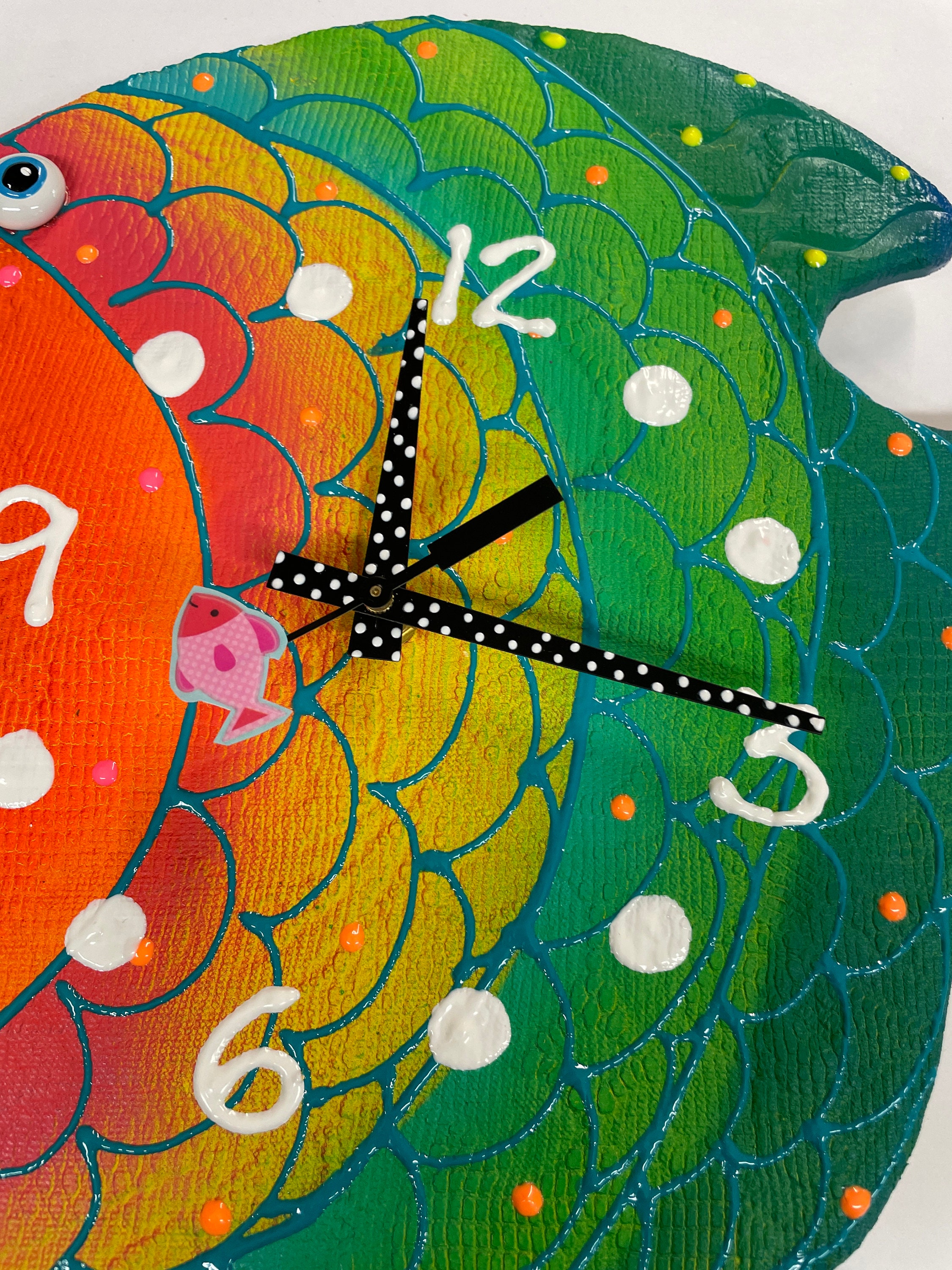 Happy Rainbow Fish Wall Clock, Fish Clock, Clock ,Gift Clock,Tropical ...