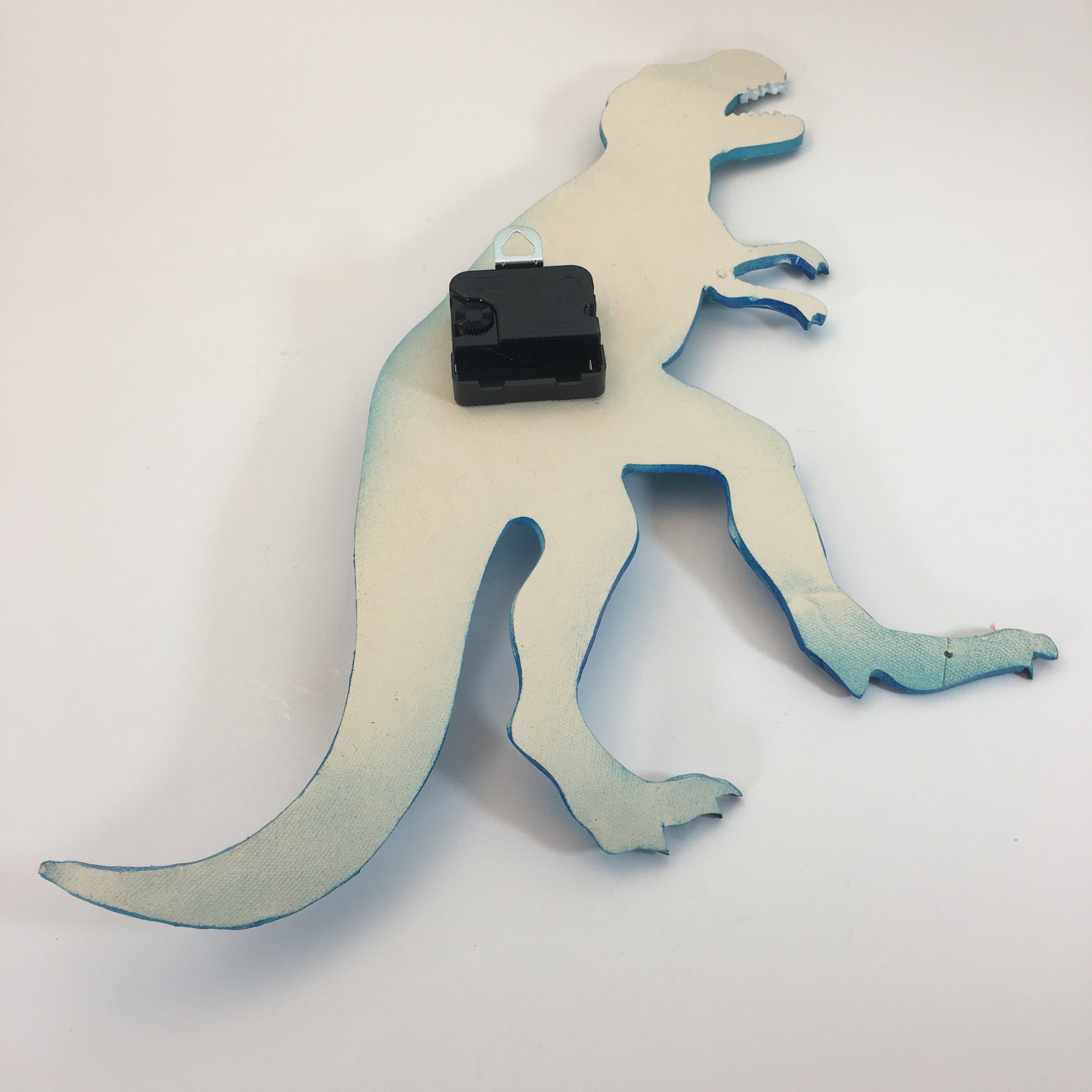 Whimsical Dinosaur Clock, Colorful Handmade Clay Dinosaur,Wall Clock ...