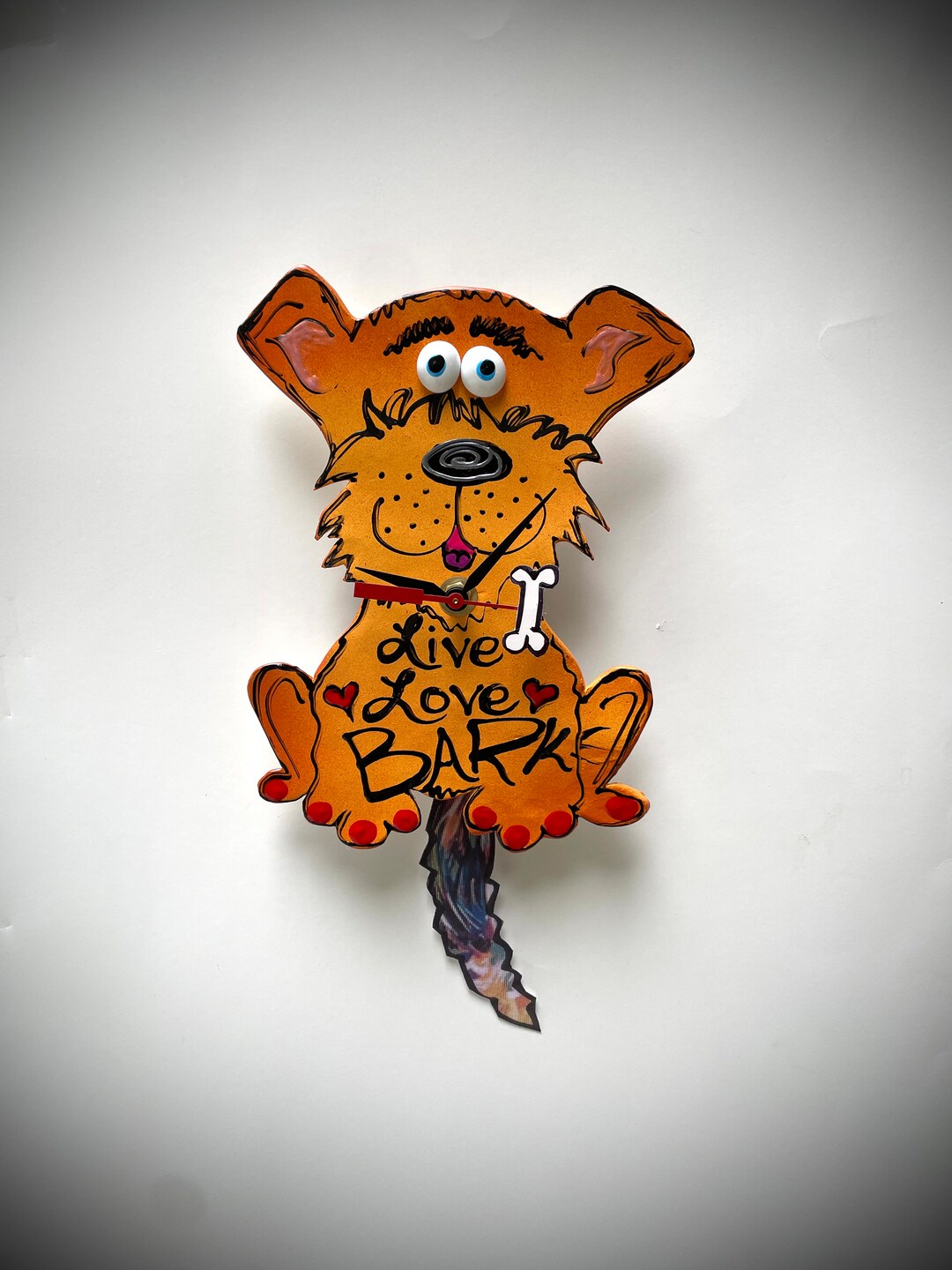 Live, Love, Bark Wall Clock,dog Clock,dog Wall Clock,dog Lover Gift ...