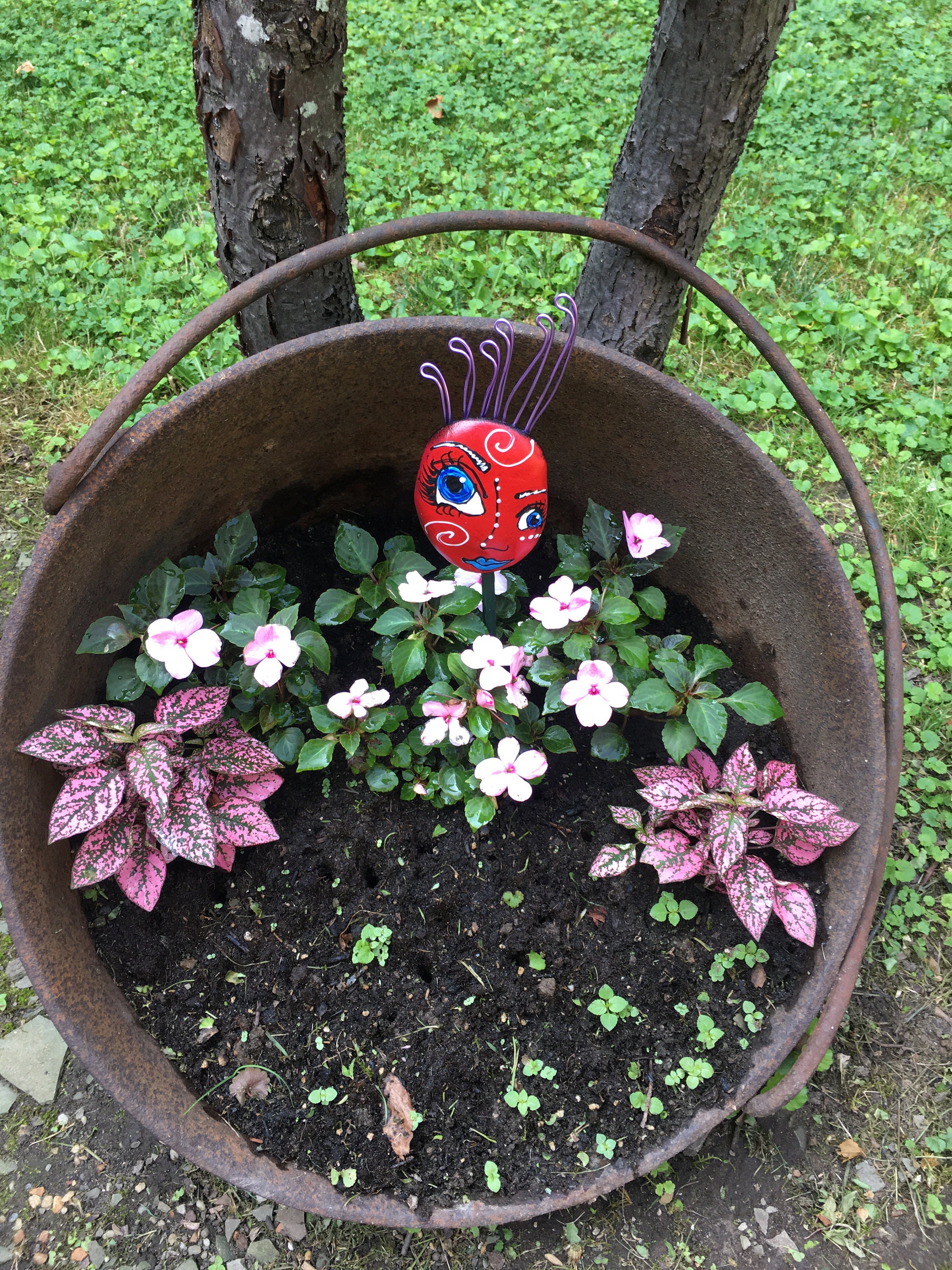 Unique Face Garden Yard Stake is a Lovely addition to your backyard ...