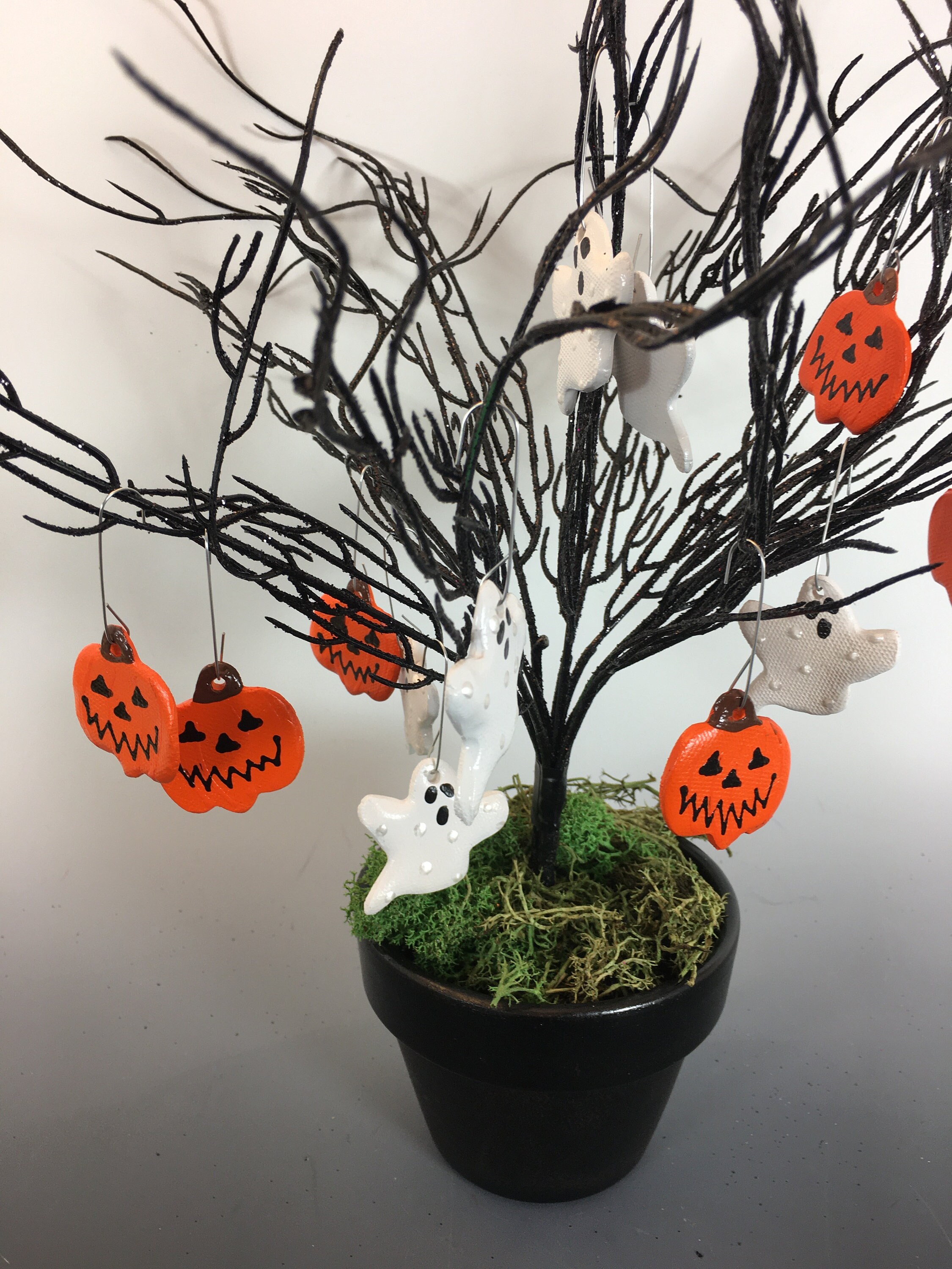 Set of 12 Halloween Ornaments 6 Ghost 6 Pumpkins Spooky Home Decor ...