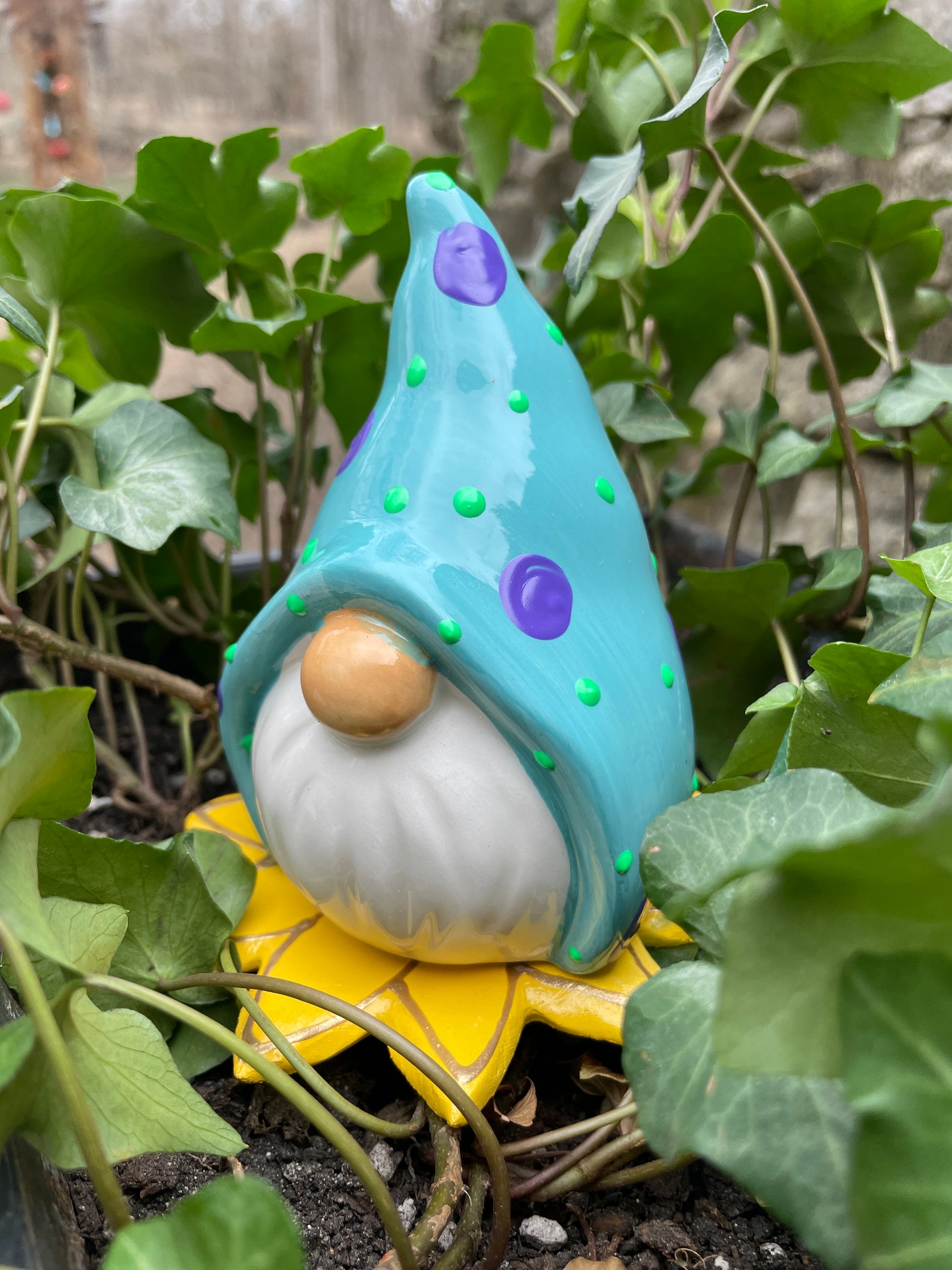 Garden Gnome Decor Yard Art Handmade Garden Gnome Fairy Outdoor Statue ...