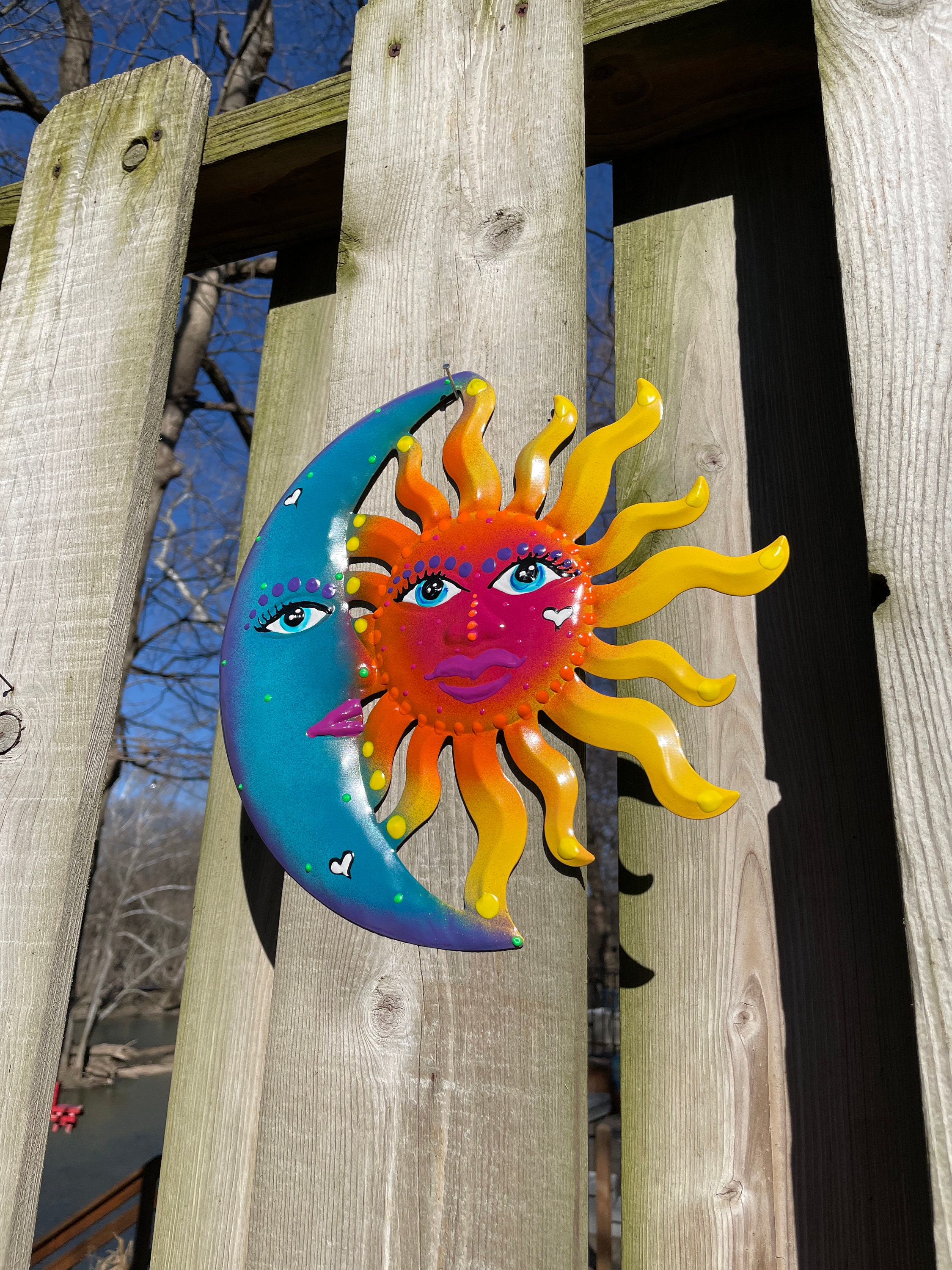 Sun Moon Wall Decor Art Fence Decor ,Pool Decor Sun Moon Wall Hanging ...