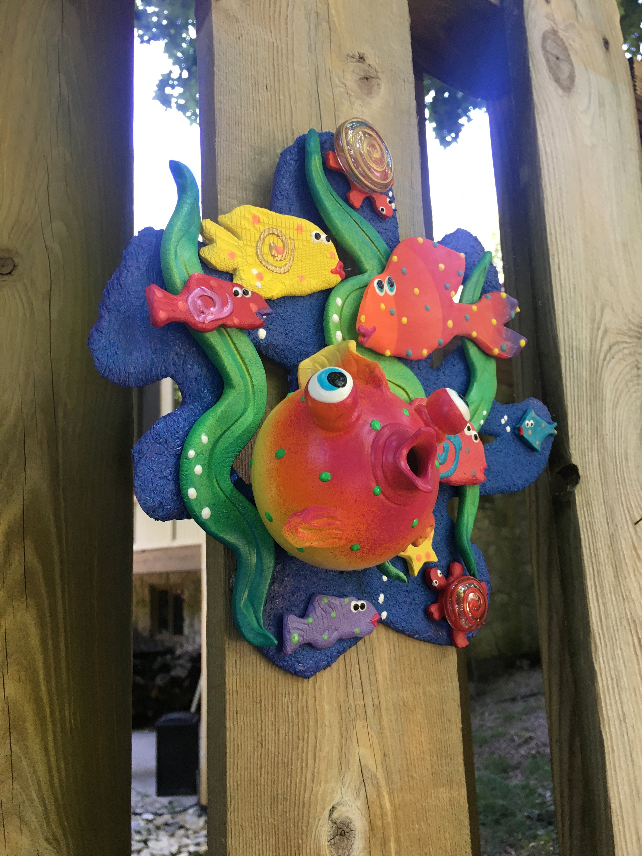 Coral reef Fish Sculpture,Fence Decoration,Patio Decor-Yard art,Perfect ...