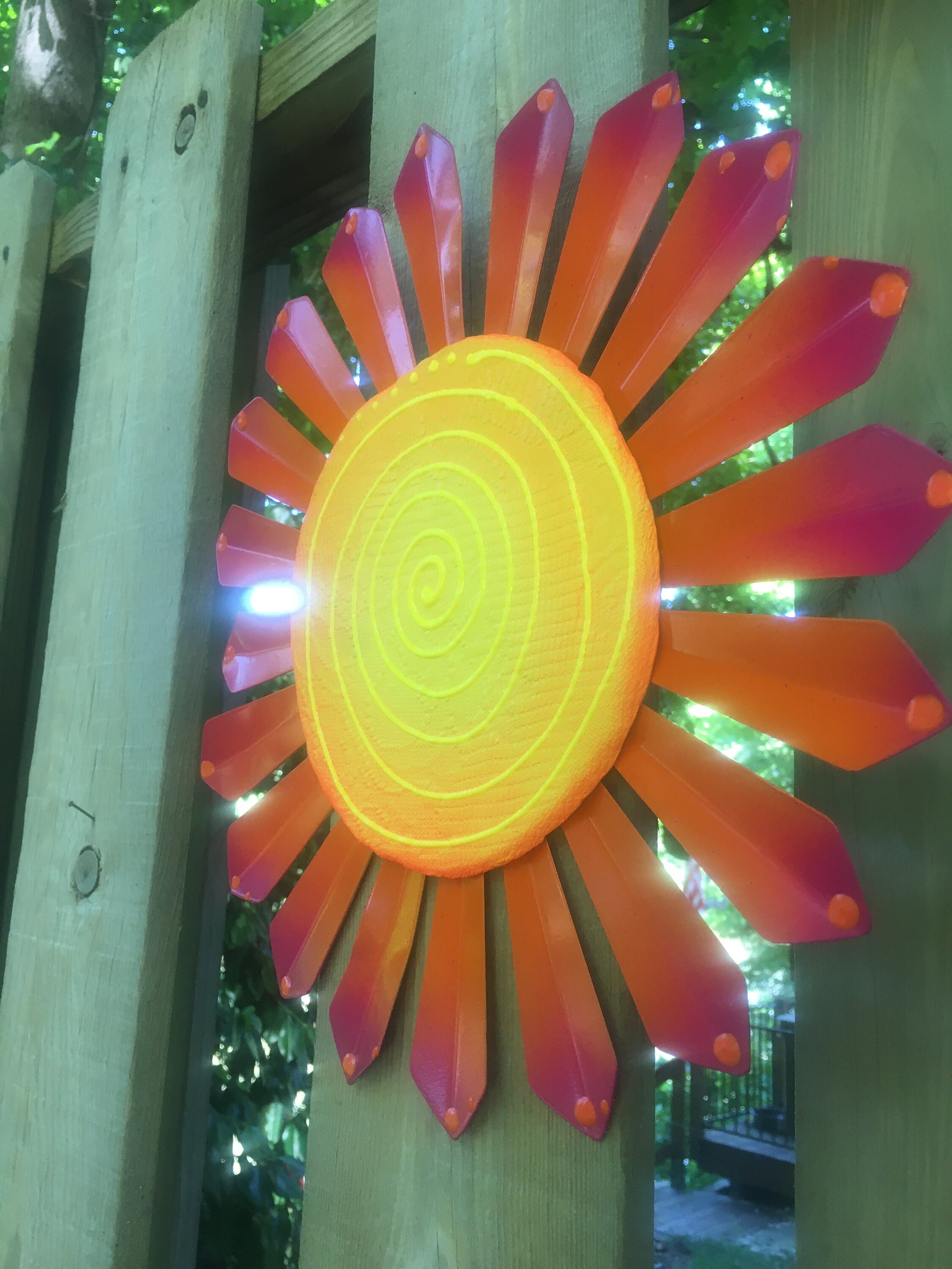 Metal Sun Flower, Fence Flower,Fence Decoration,Patio Decor-Yard art ...