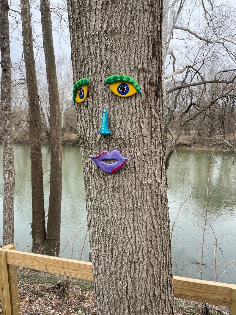 Tree Facetree Decor Gift Ideasgarden Art Tree Art Outdoor - Etsy