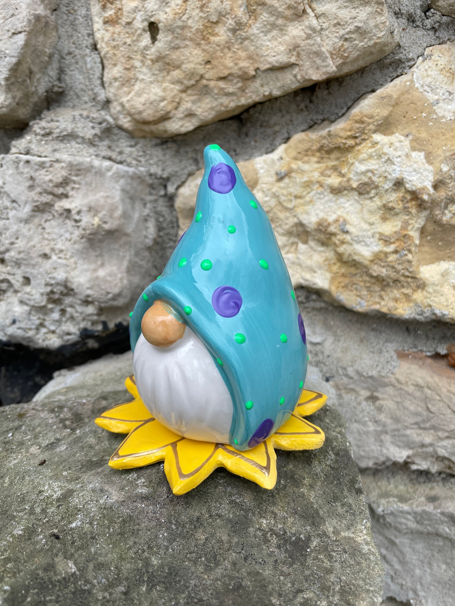 Garden Gnome Decor Yard Art Handmade Garden Gnome Fairy Outdoor Statue ...