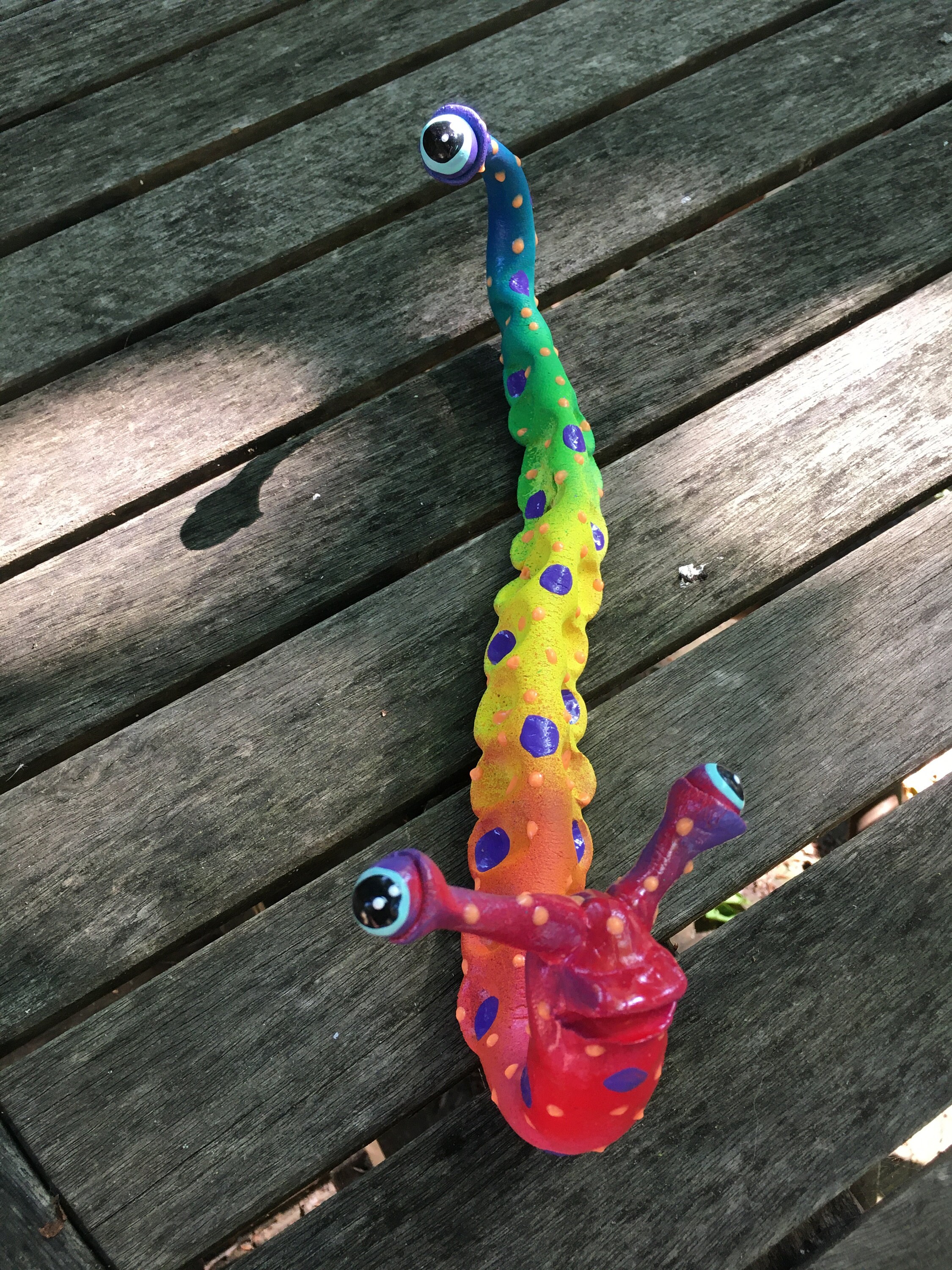 3 eye-balled Sea Slug,Rainbow Ceramic Sea Slug ,Fence Wall Decor-Yard ...
