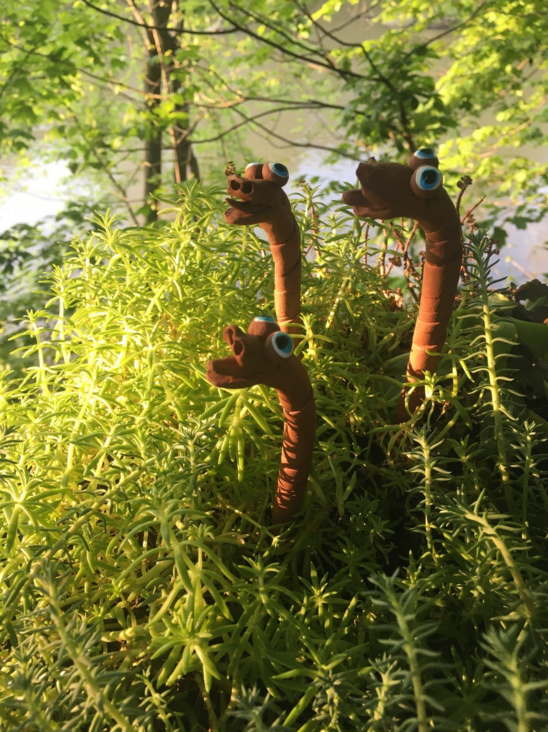 3 Ceramic Worms for Your Garden or Planters8'' Garden - Etsy