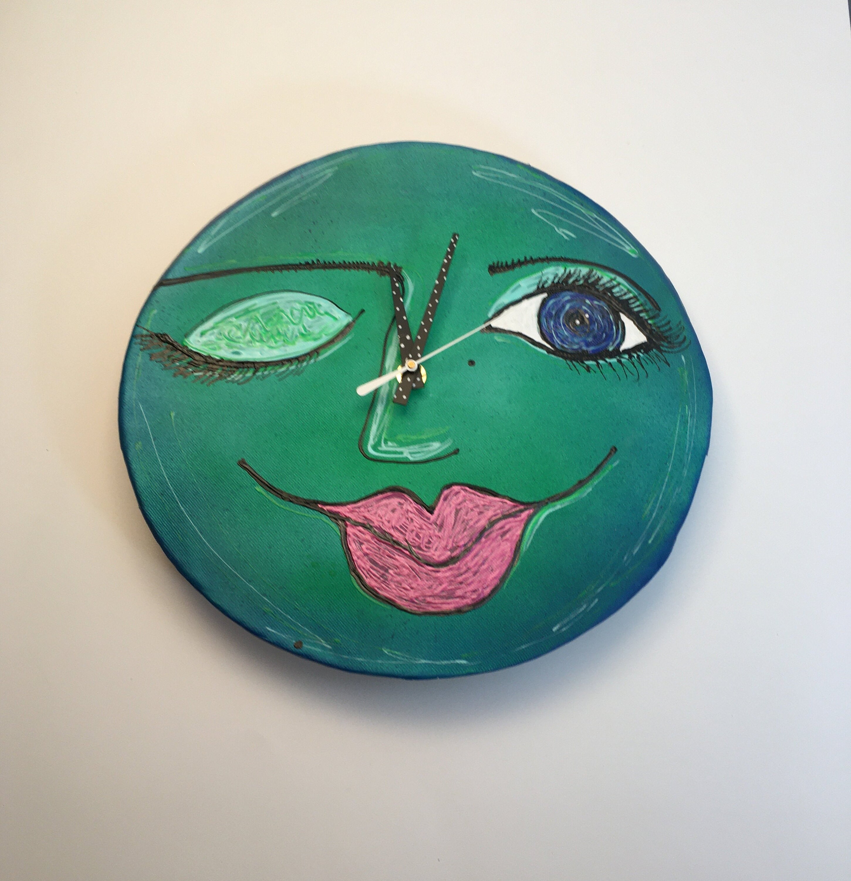 Face Clock Modern Wall Clock Ceramic Face Clock Unique Clock